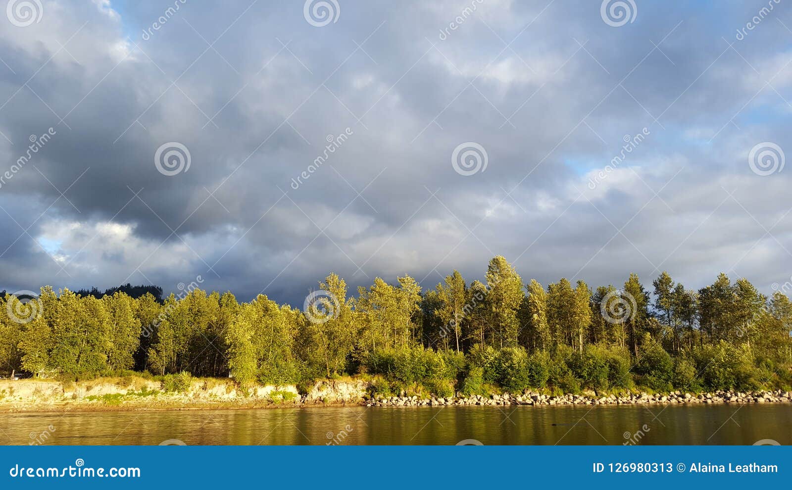 Sun break on river stock image. Image of cloudy, outdoors - 126980313