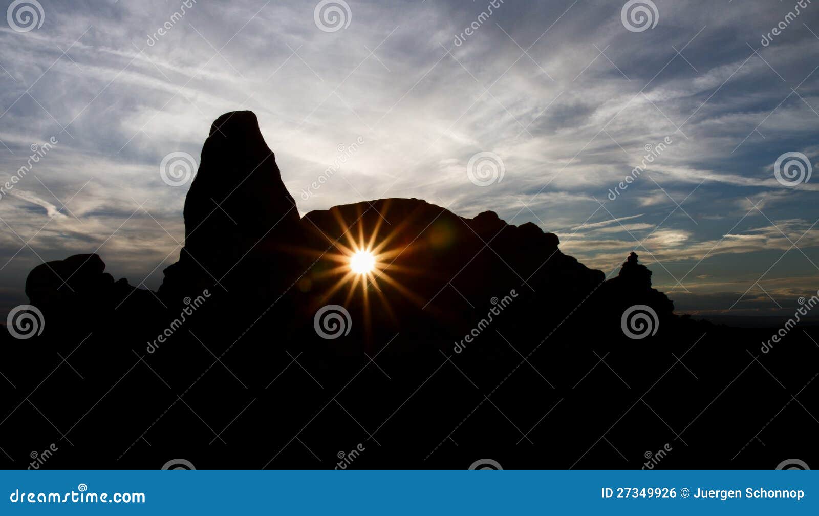 Sun Breaking through Turret Arch Stock Photo - Image of sunset, arch ...