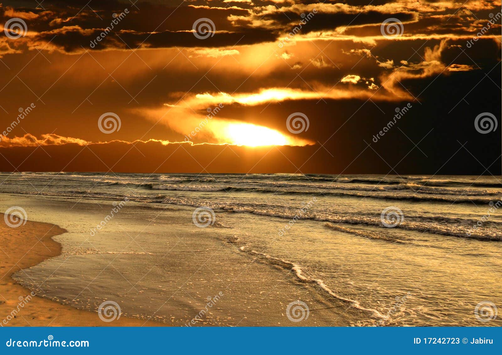 Sun Breaks through Over Beach Stock Image - Image of aspect, sultry ...