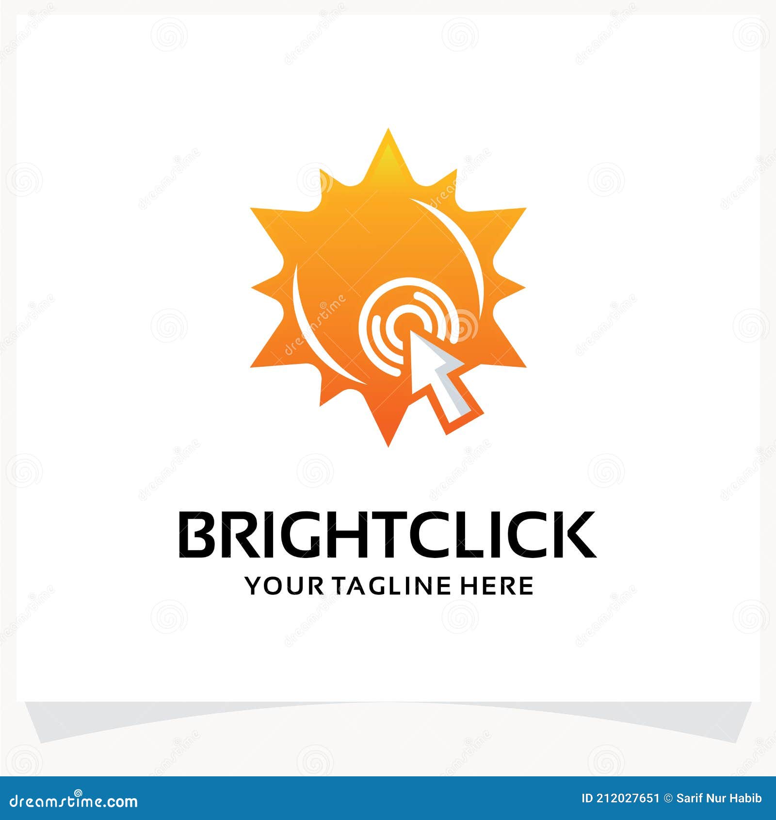 Sun Bright Click Logo Design Template Inspiration Stock Vector ...