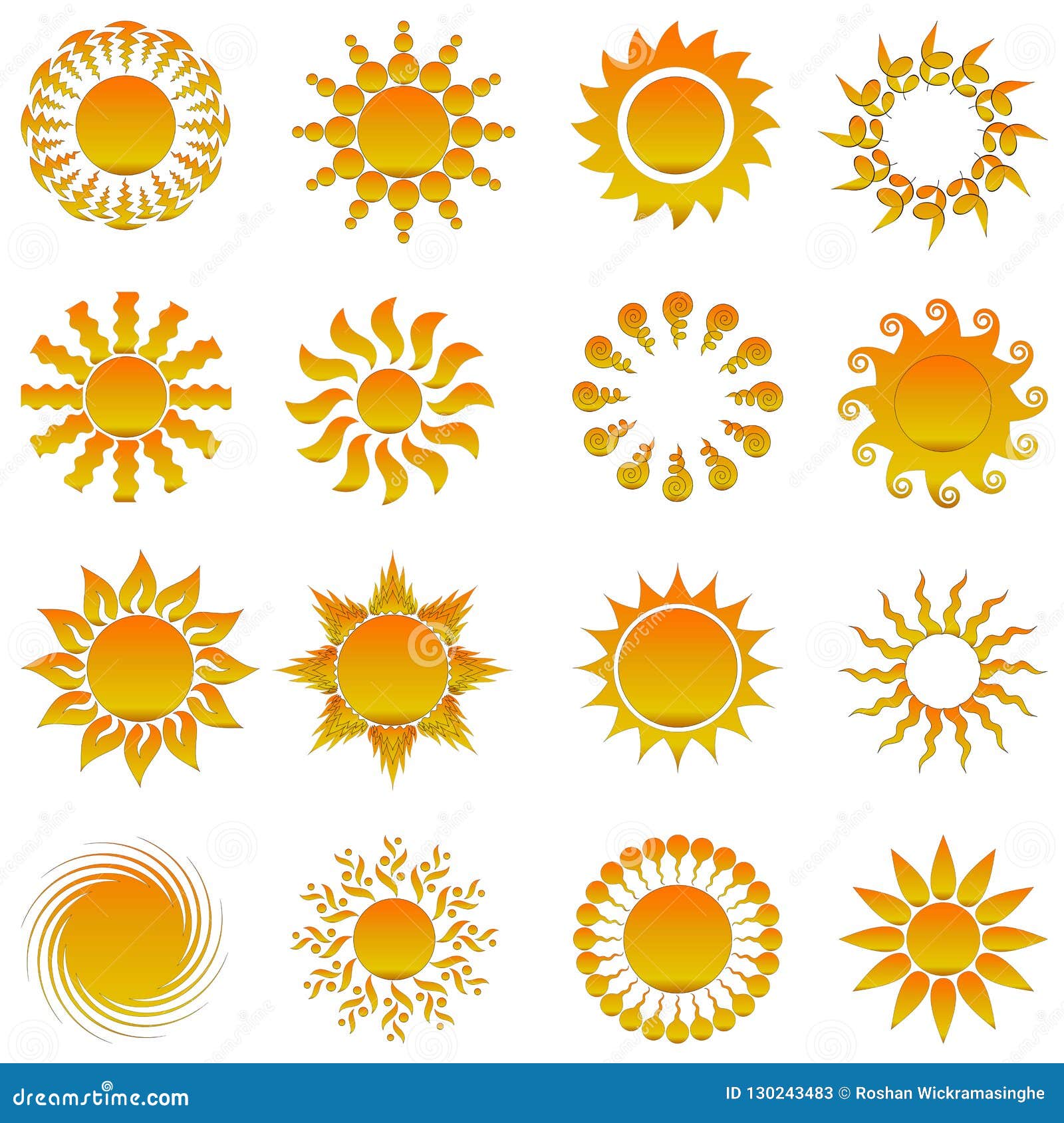 Sun Bright Yellow Shining Elements Stock Vector - Illustration of icon ...