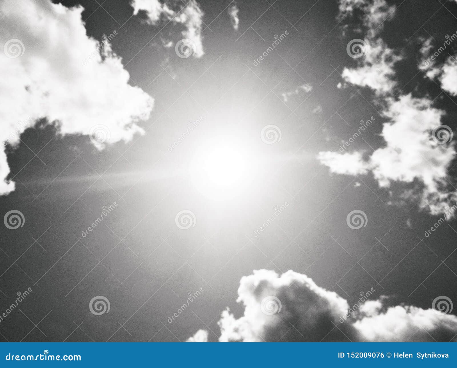 The Sun Brightly Shining in the Cloudy Sky Stock Photo - Image of ...