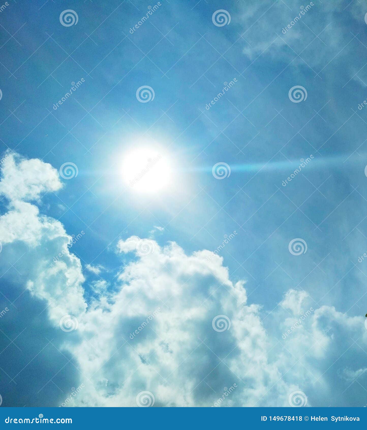 Sun Brightly Shining in the Sky Stock Photo - Image of specific, shiny ...