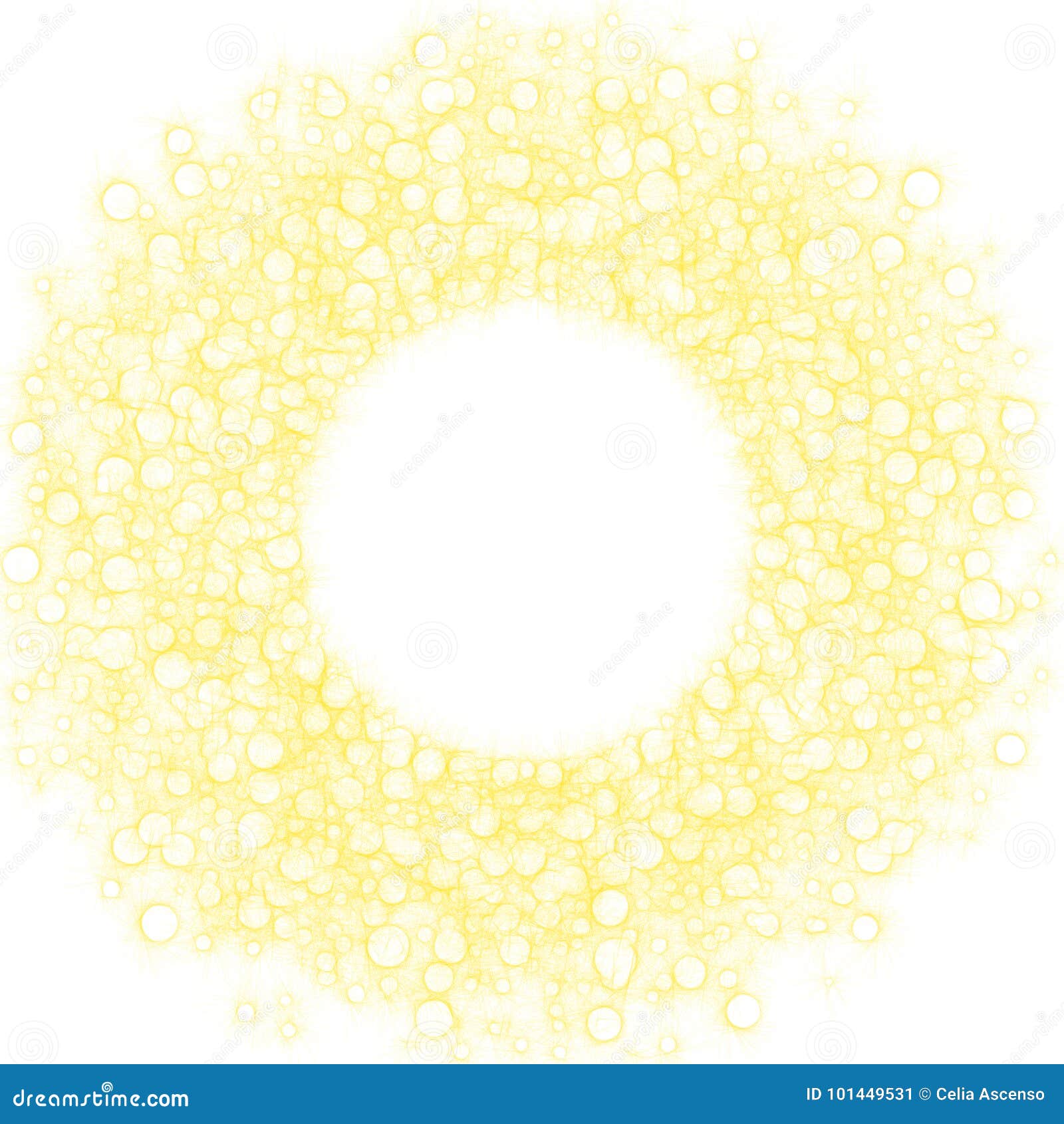 Sun Bubbles Round Border Frame Stock Illustration - Illustration of ...