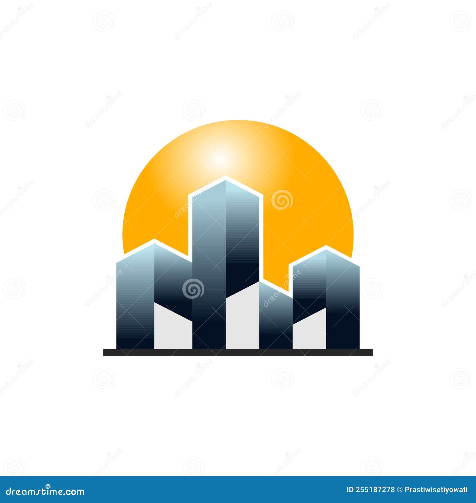 Sun building logo icon stock vector. Illustration of vector - 255187278