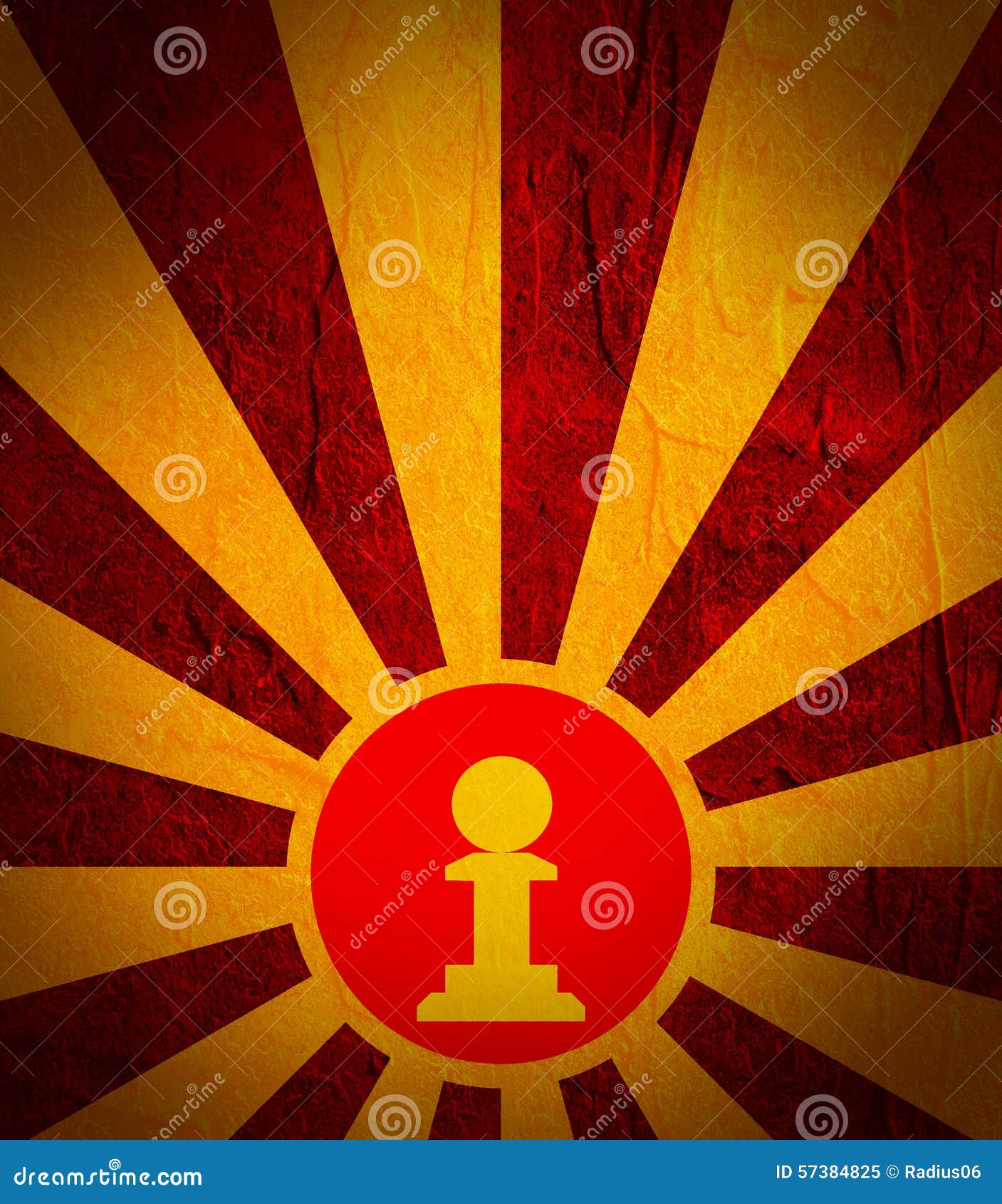 Sun Burst Background with Chess Pawn Icon Stock Illustration ...