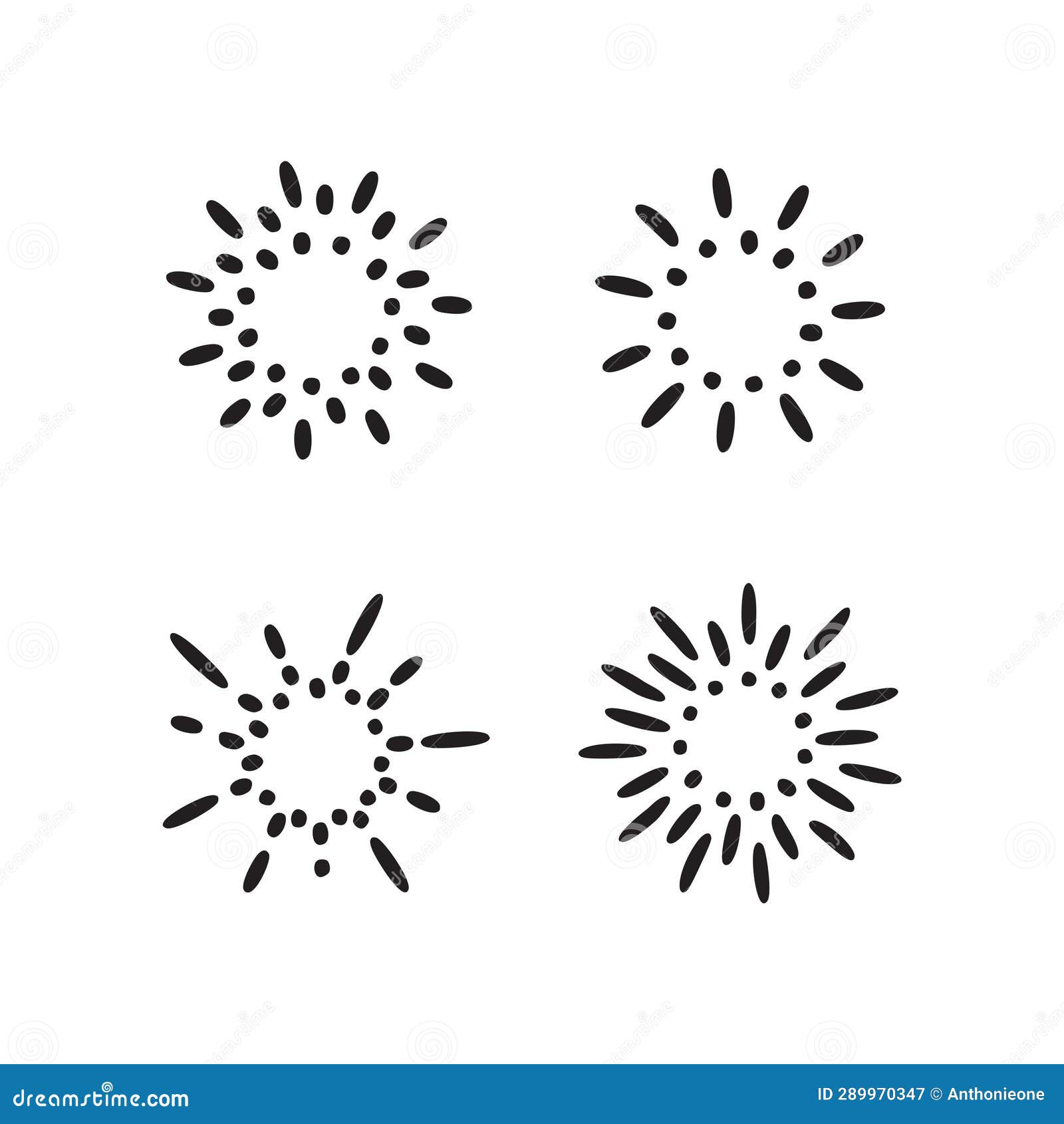 The Sun Burst Dashed Line Aesthetic Abstract Element Art Decoration ...