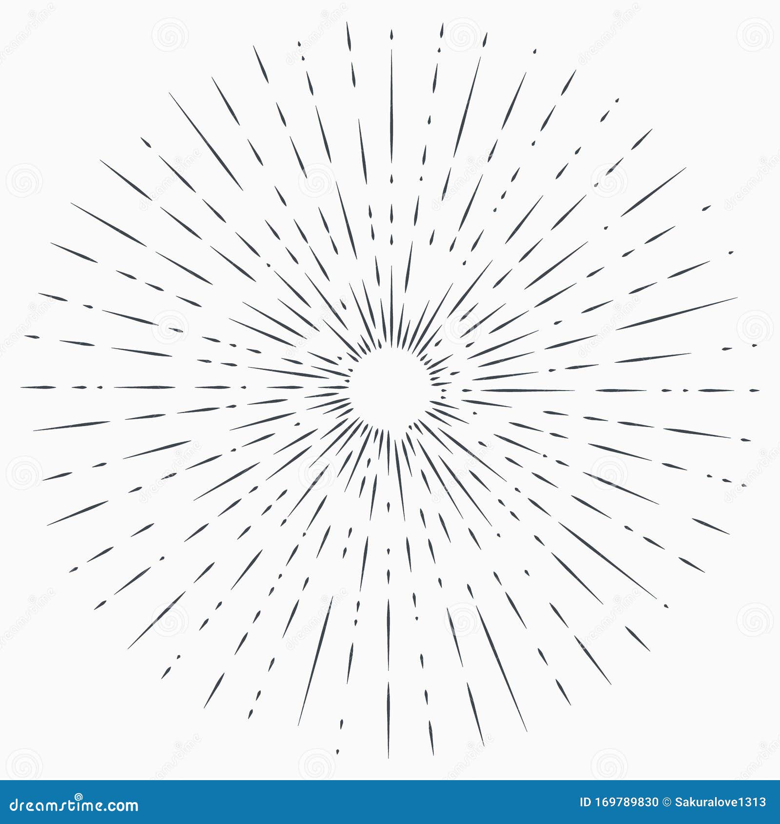 Sun Burst, Star Burst Sunshine. Radiating from the Center of Thin Beams ...