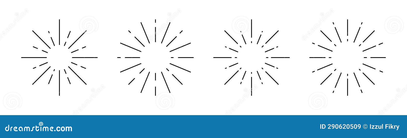 Sun Burst Sunbeam Sunray Radial Outline Vector Stock Vector ...