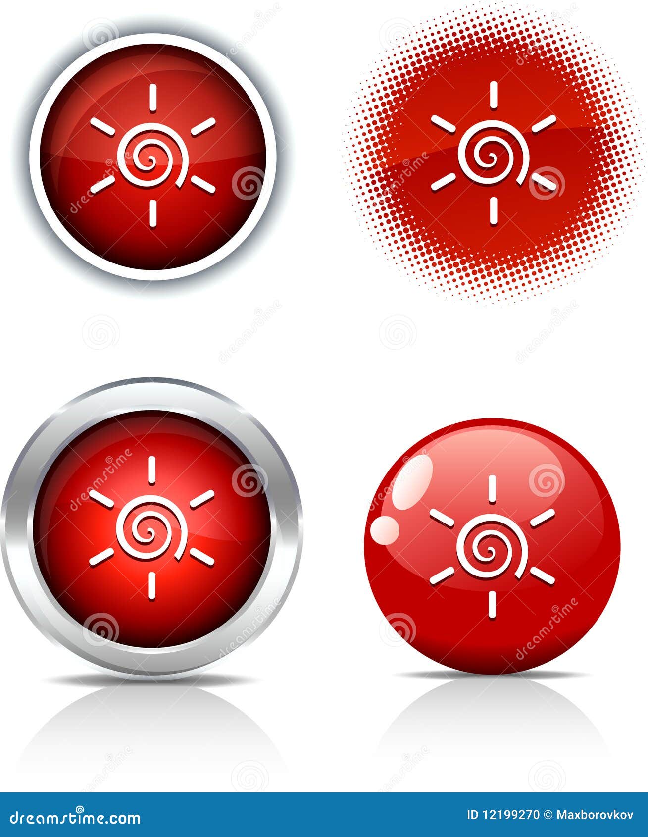 Sun buttons. stock vector. Illustration of shiny, shadow - 12199270