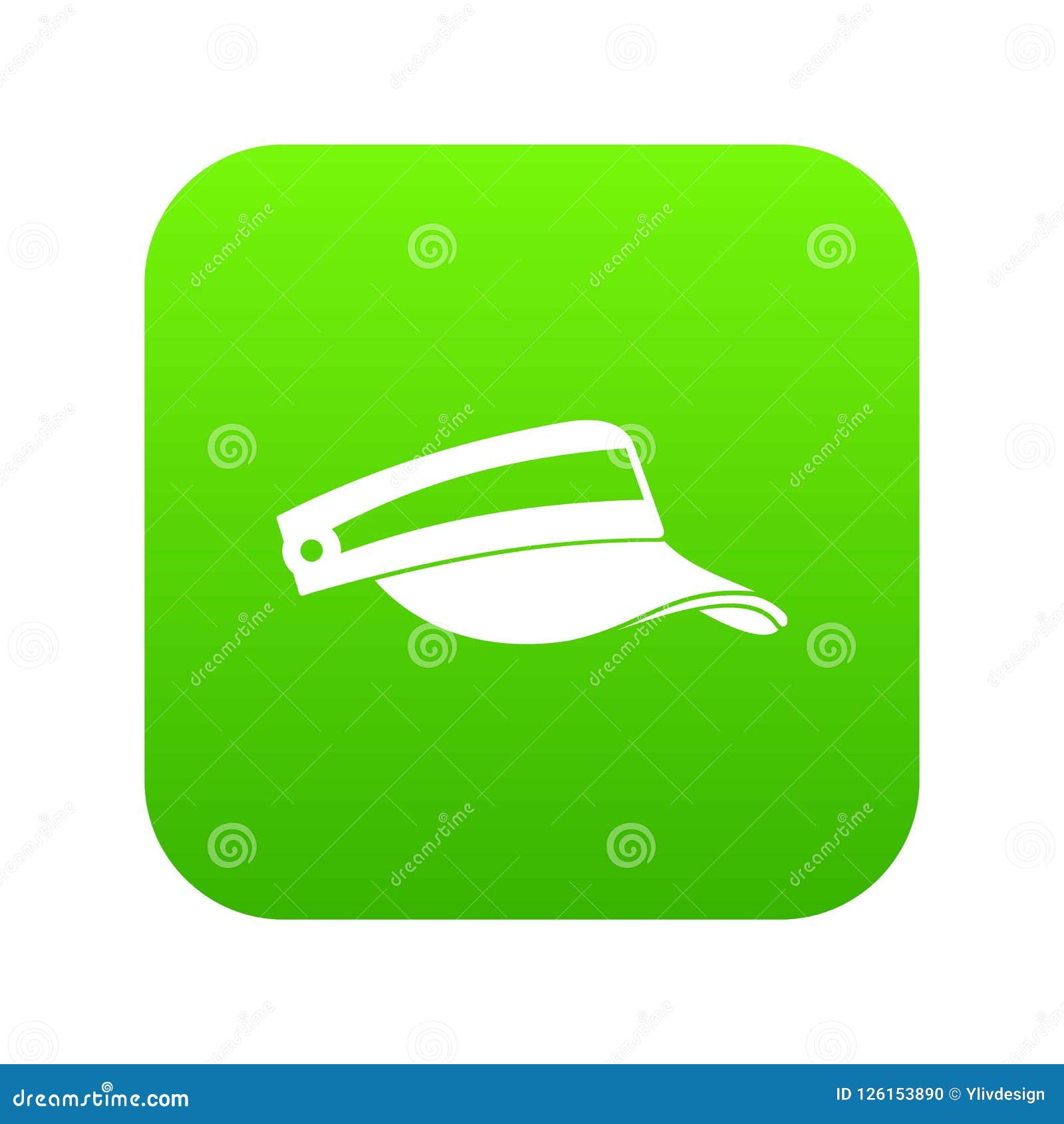 Sun cap icon digital green stock vector. Illustration of clothing ...