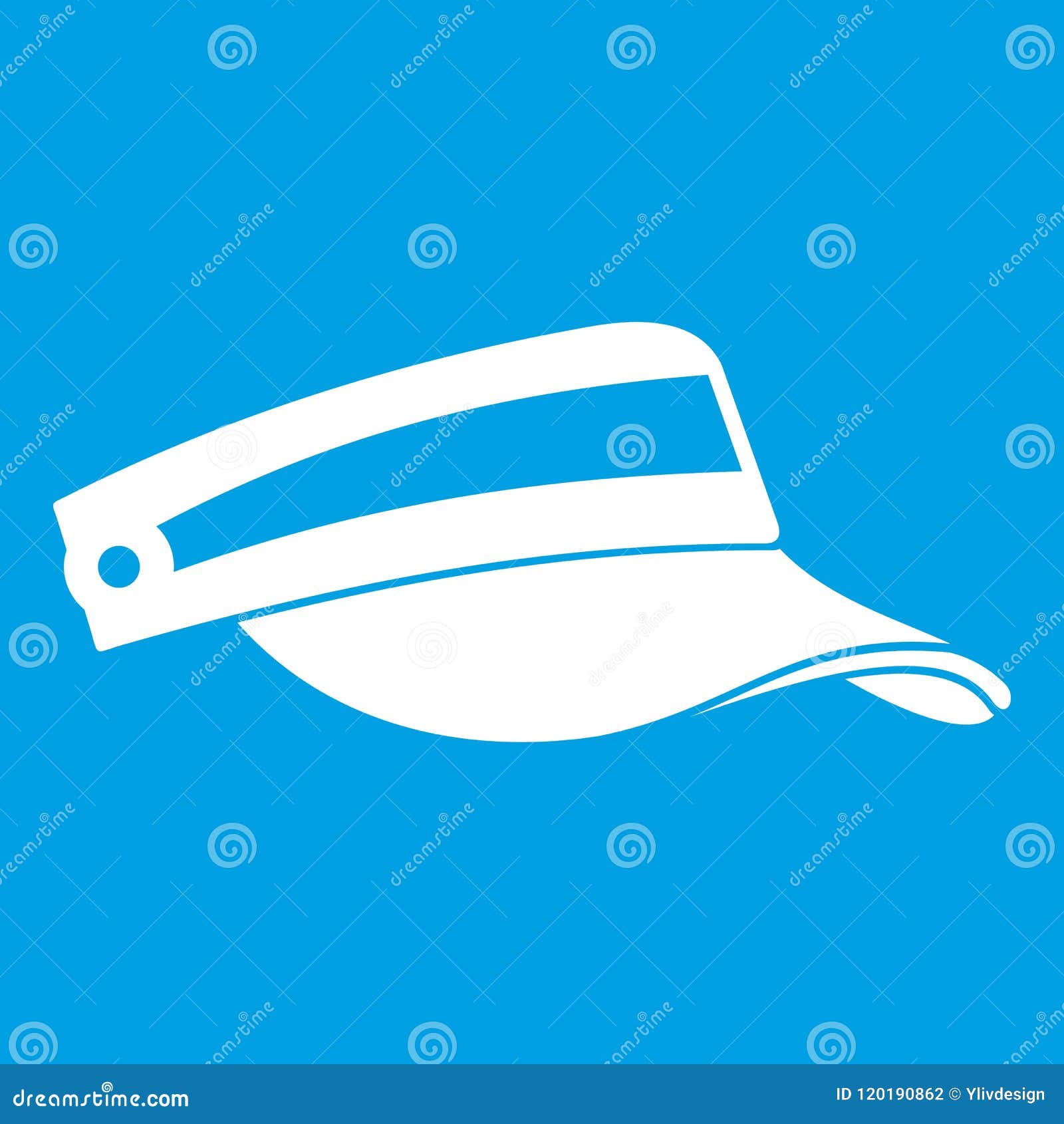 Sun cap icon white stock vector. Illustration of fashion - 120190862
