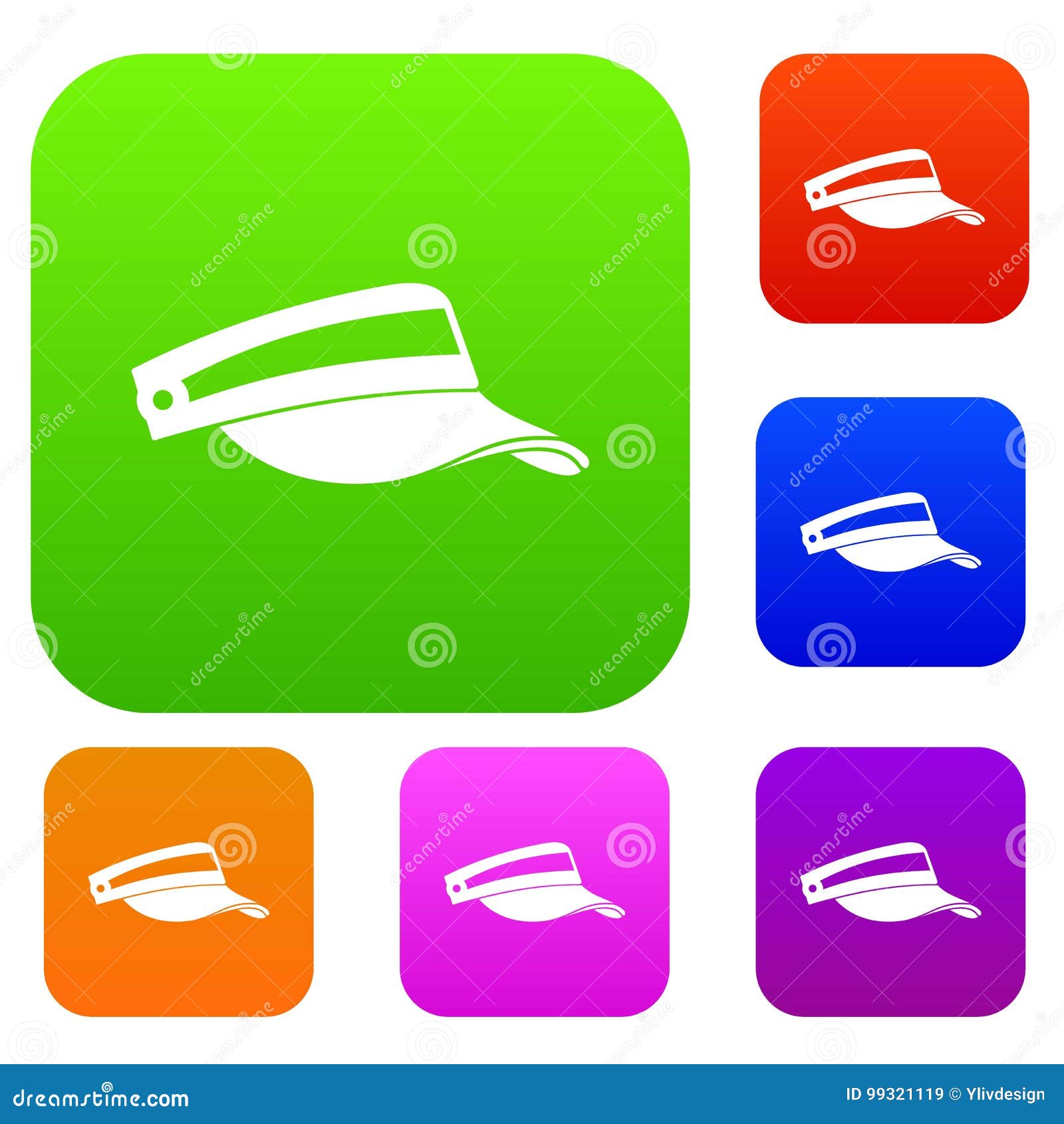 Sun cap set collection stock vector. Illustration of isolated - 99321119