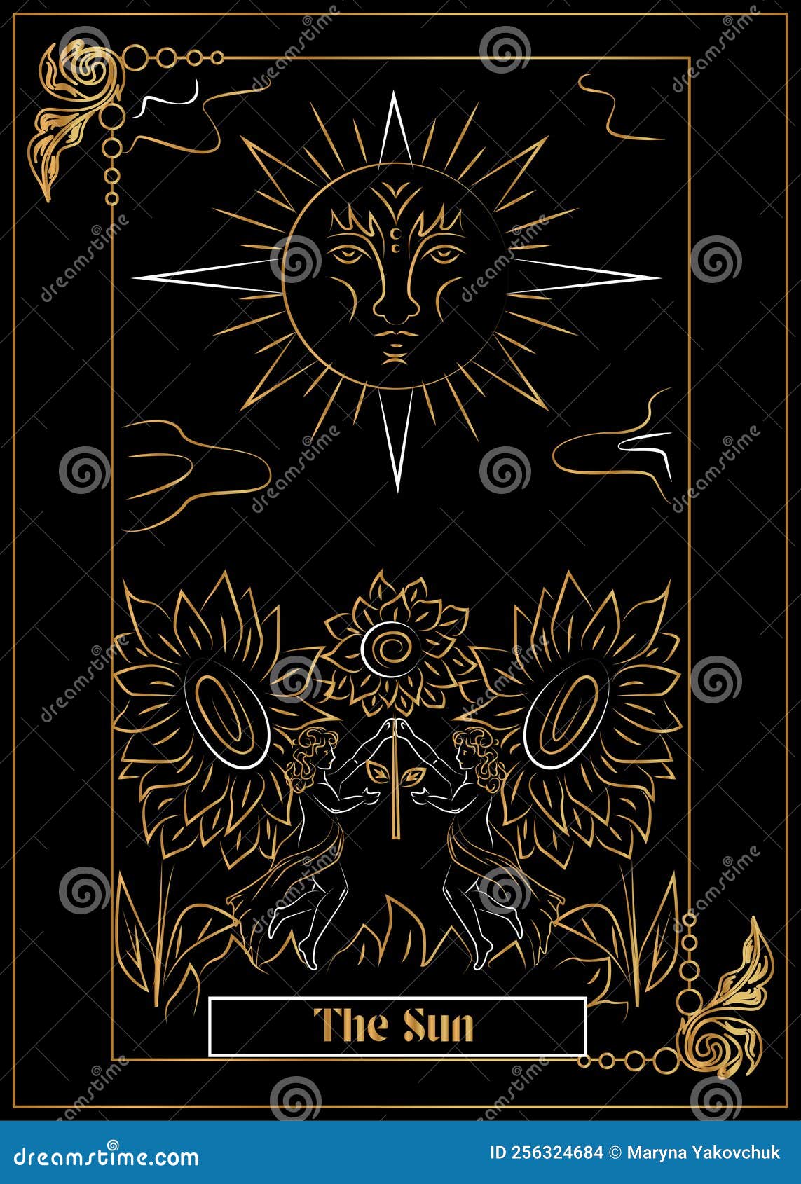 The Sun Card stock vector. Illustration of mysticism - 256324684