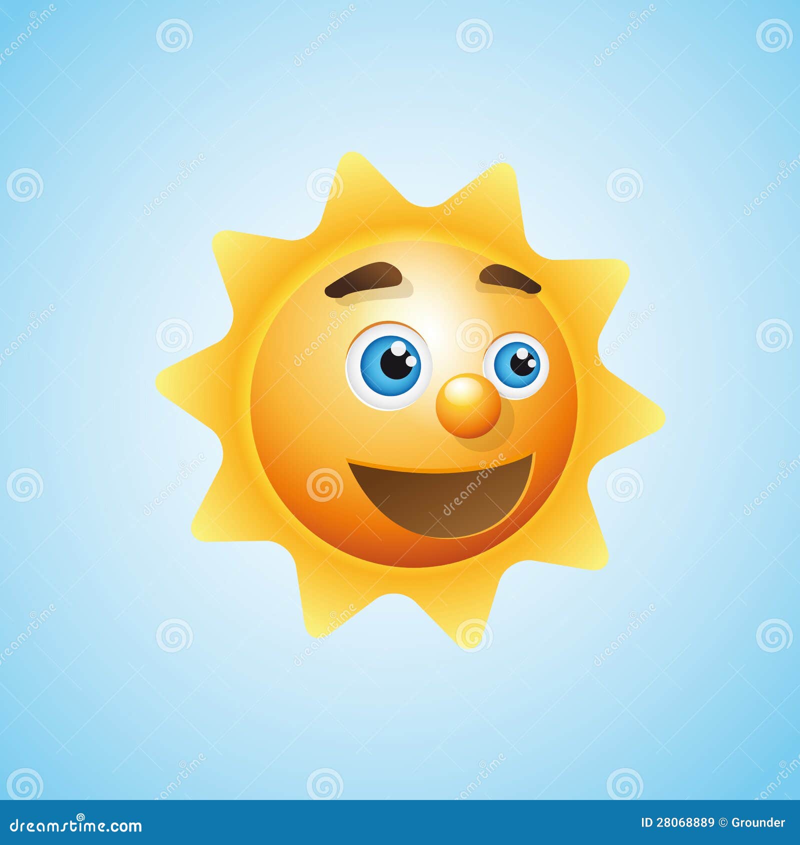 Sun cartoon character stock vector. Illustration of sunbeam - 28068889