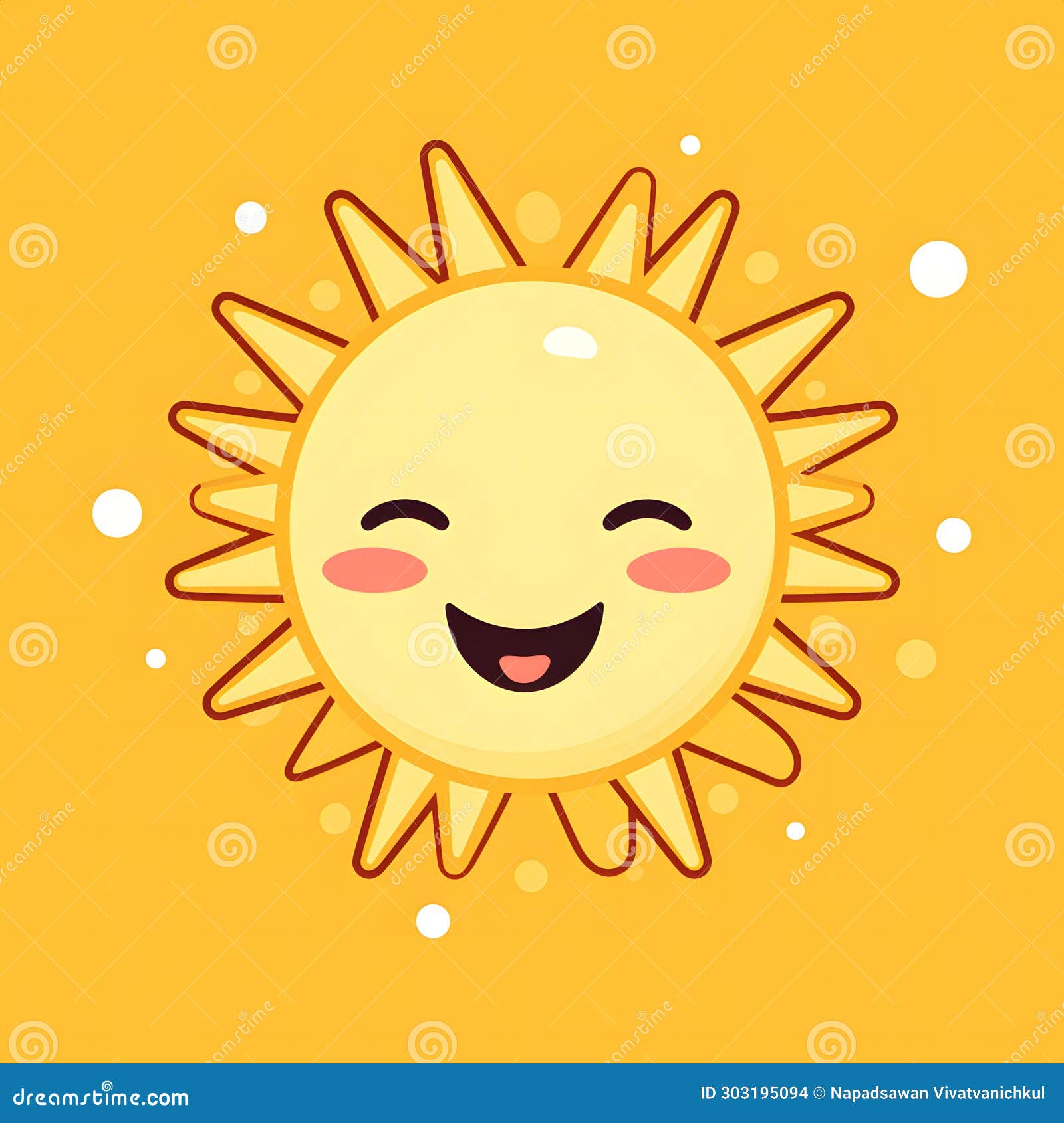 A sun with cartoon face. stock illustration. Illustration of sunlight ...