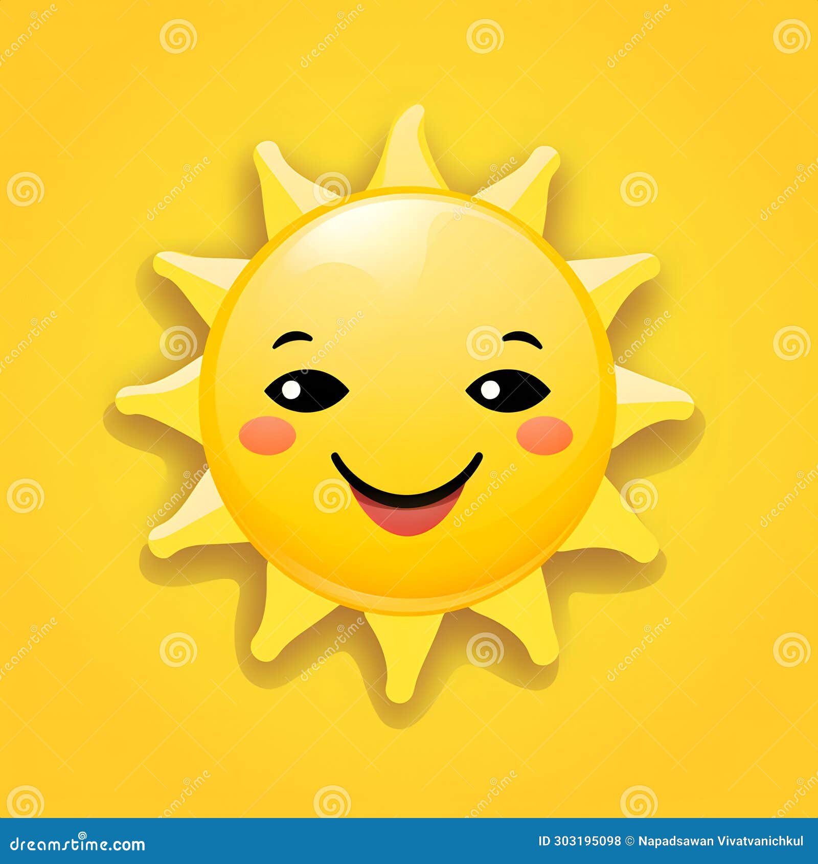 A sun with cartoon face. stock illustration. Illustration of sunshine ...