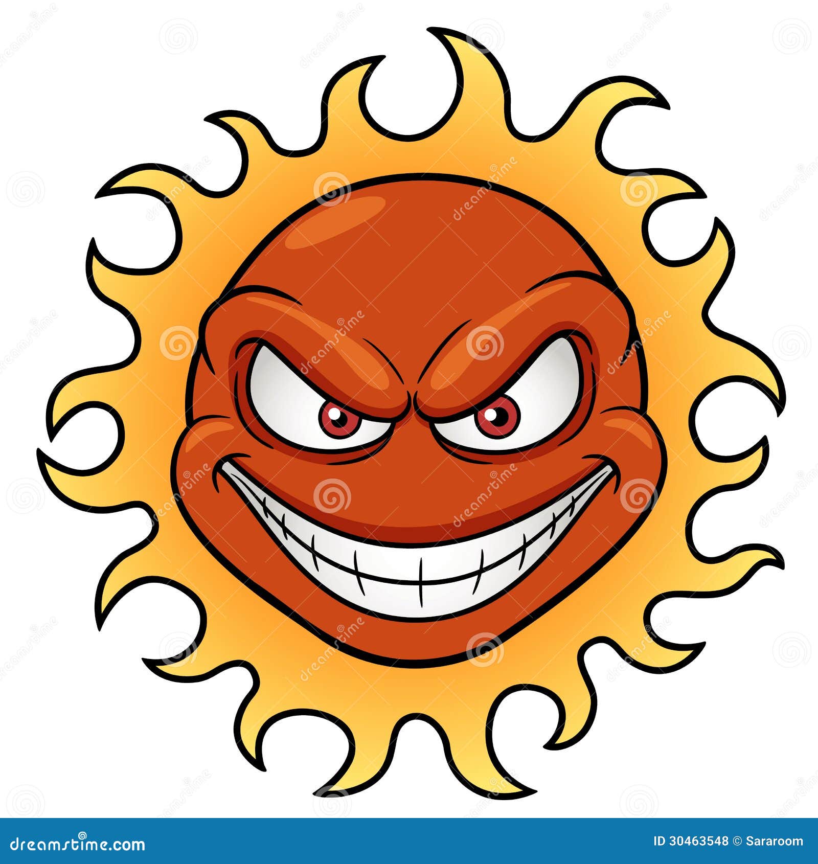 Sun Cartoon stock vector. Illustration of isolated, glow - 30463548