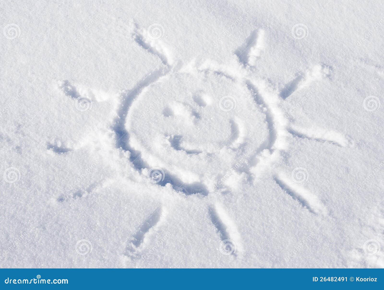 Sun carved in snow stock image. Image of smiling, winter - 26482491