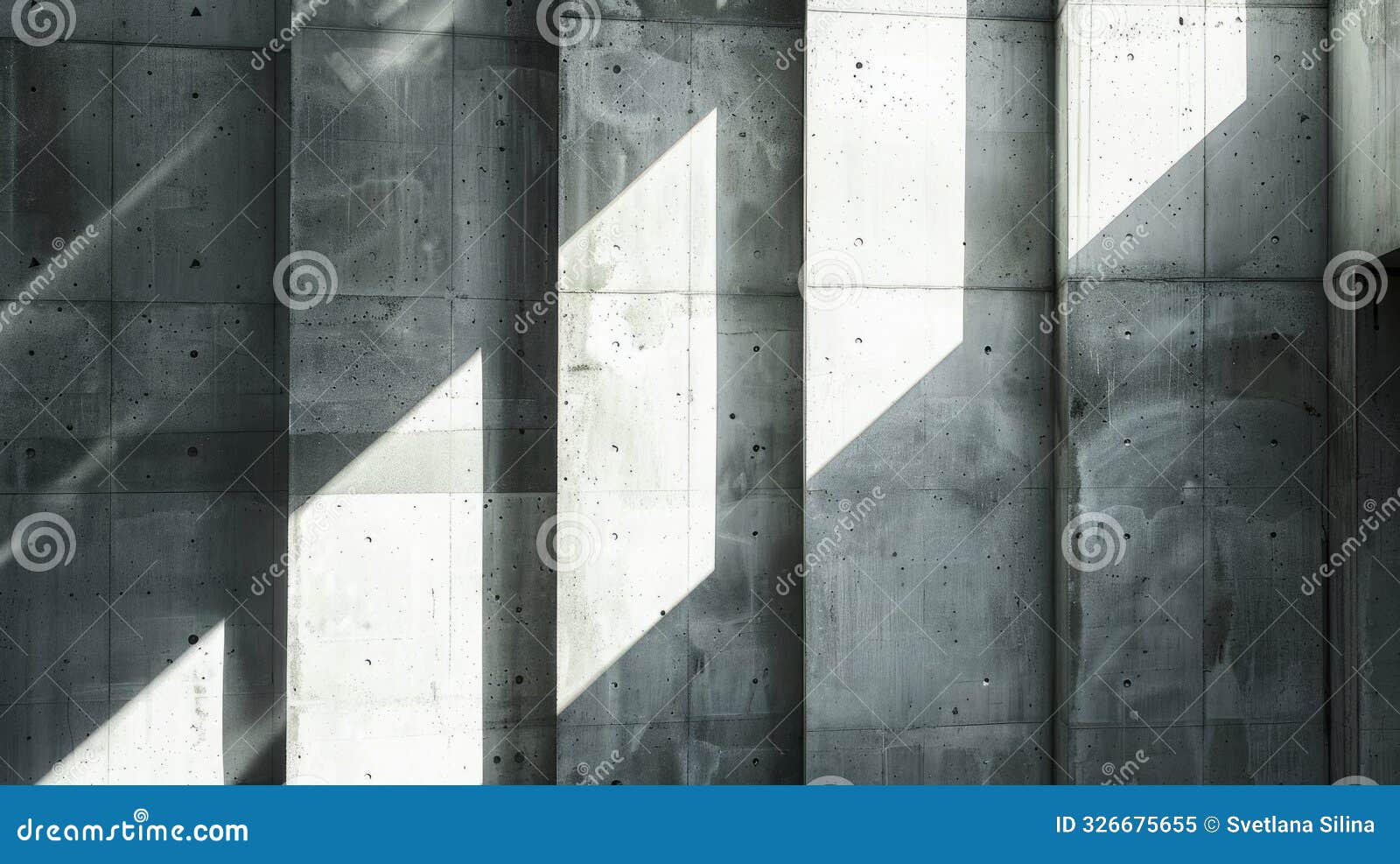 Sun Casting Dramatic Shadows on Vertical Concrete Structures, Rugged ...