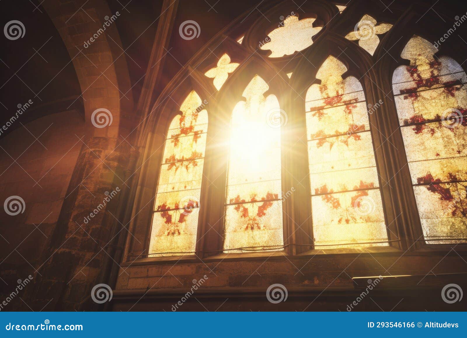 The Sun Casting Light through Stained Glass Windows Stock Photo - Image ...