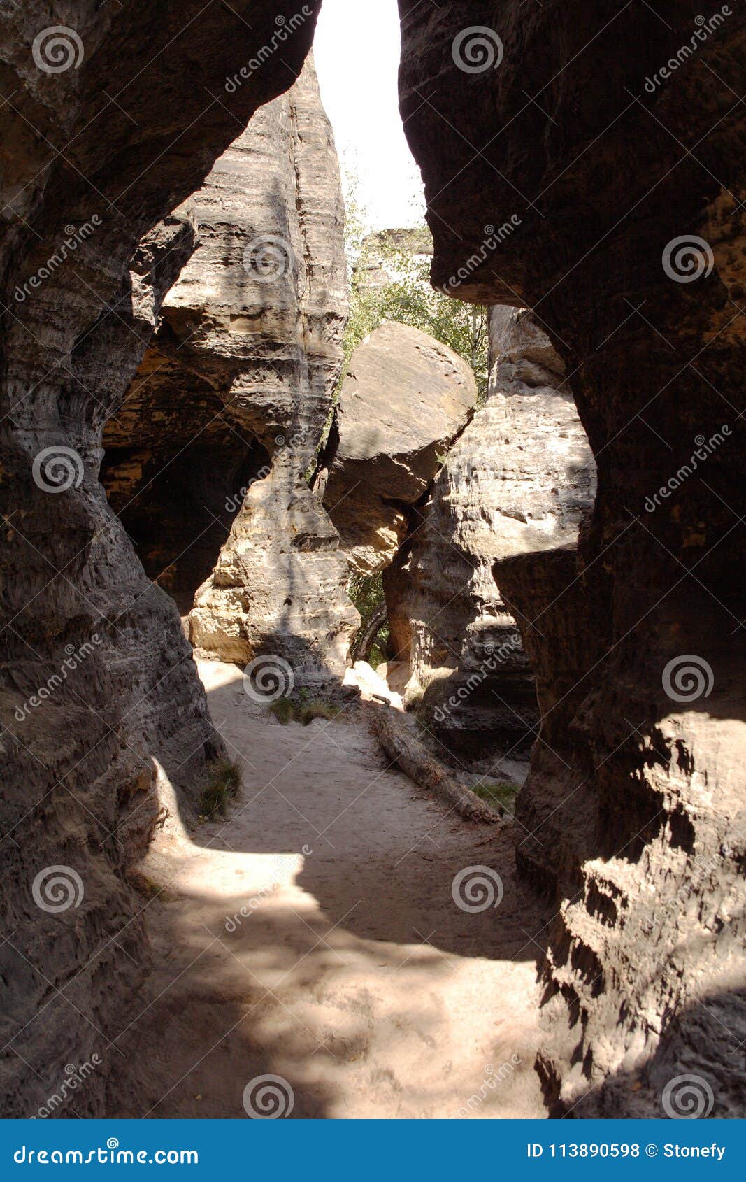 Sun Casting Shadows between Rocks. Stock Photo - Image of gray ...