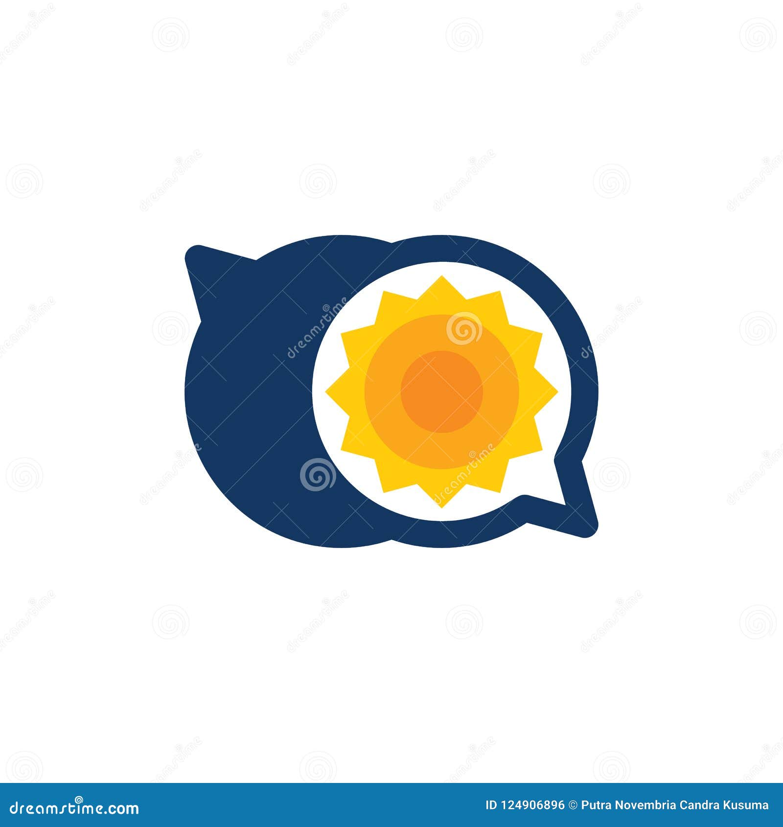 Sun Chat Logo Icon Design stock vector. Illustration of logo - 124906896