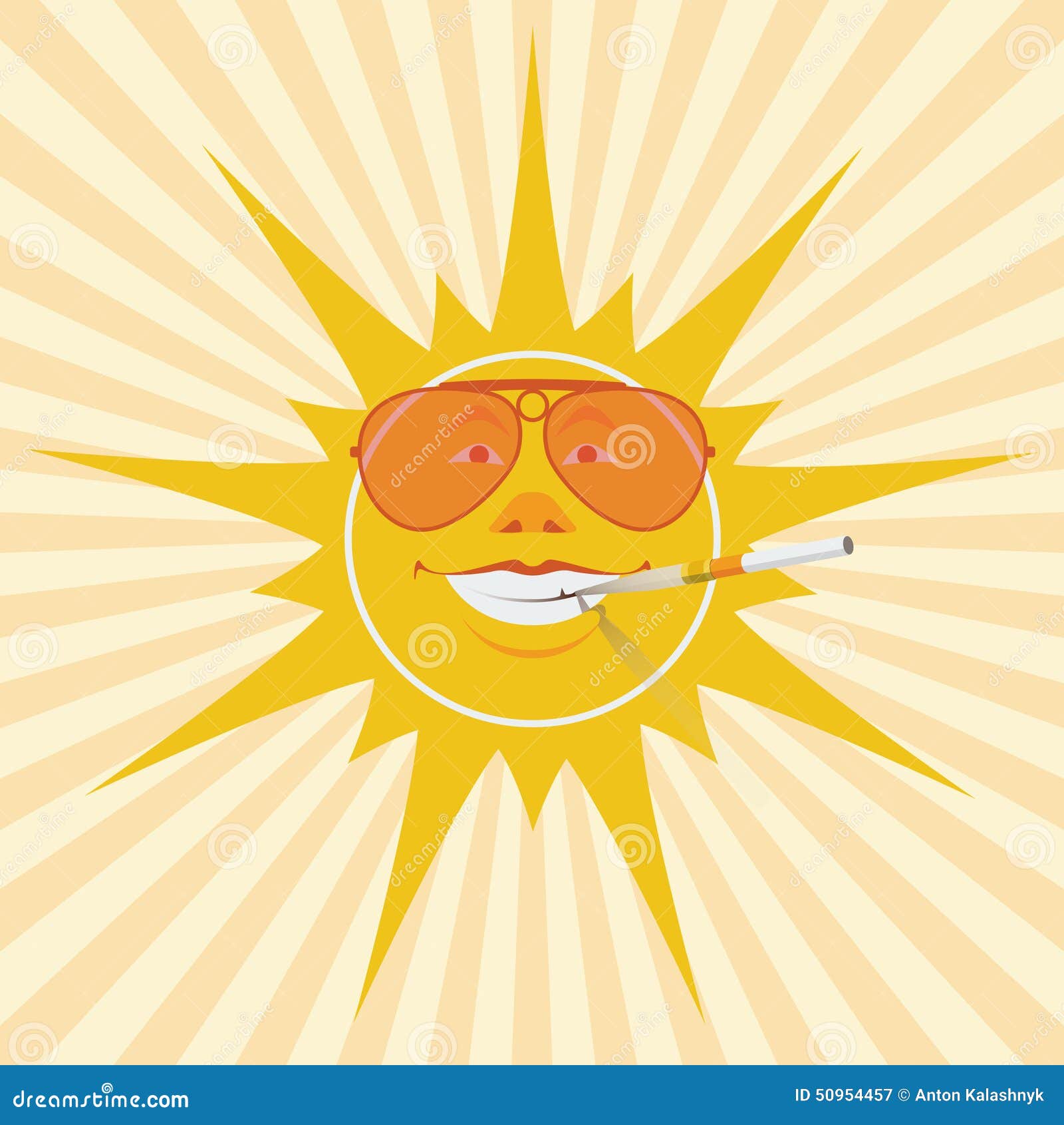 Sun and cigarette stock vector. Illustration of symbol - 50954457