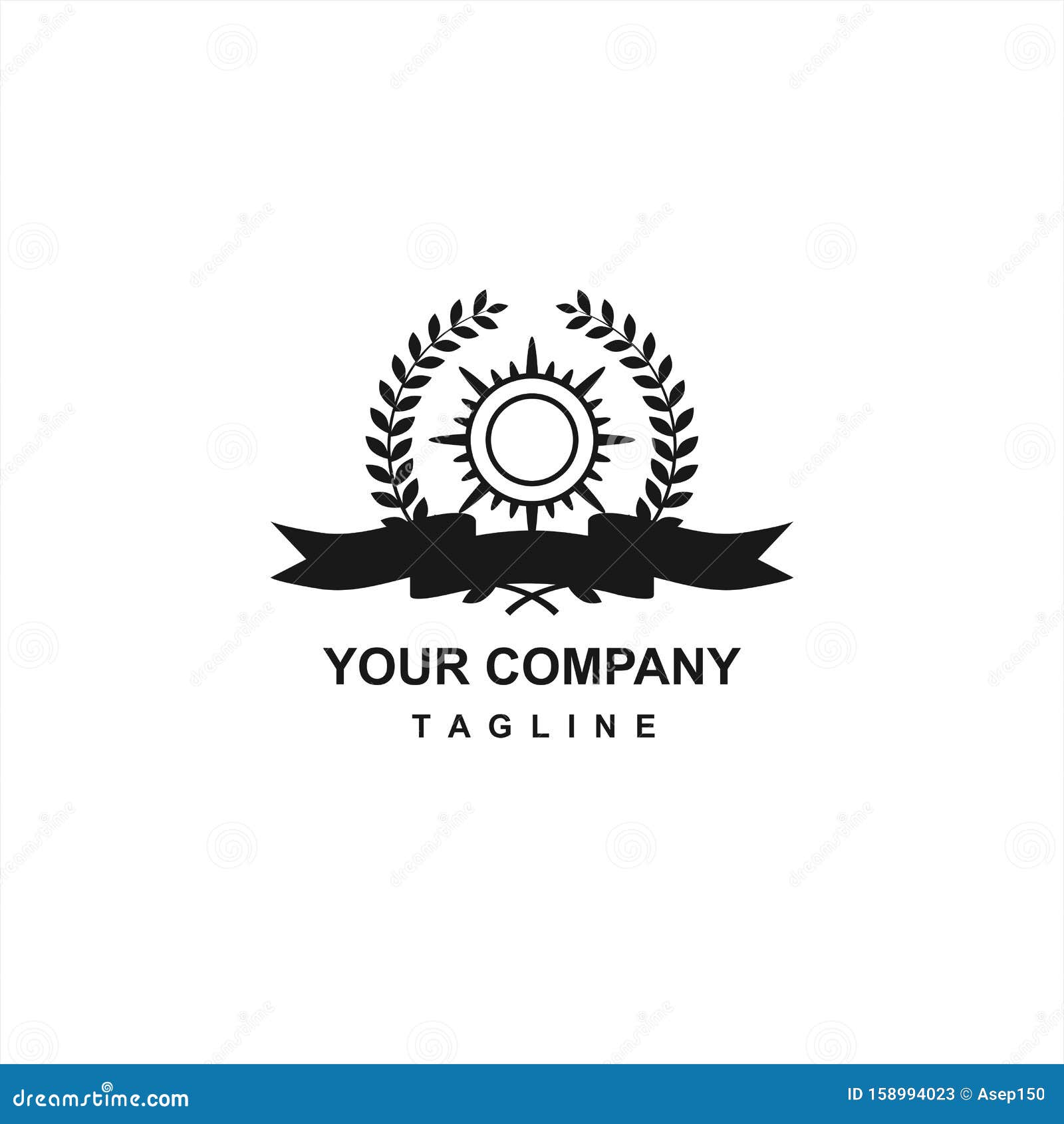 Sun Circle with Vintage Style Logo and Icon Stock Vector - Illustration ...