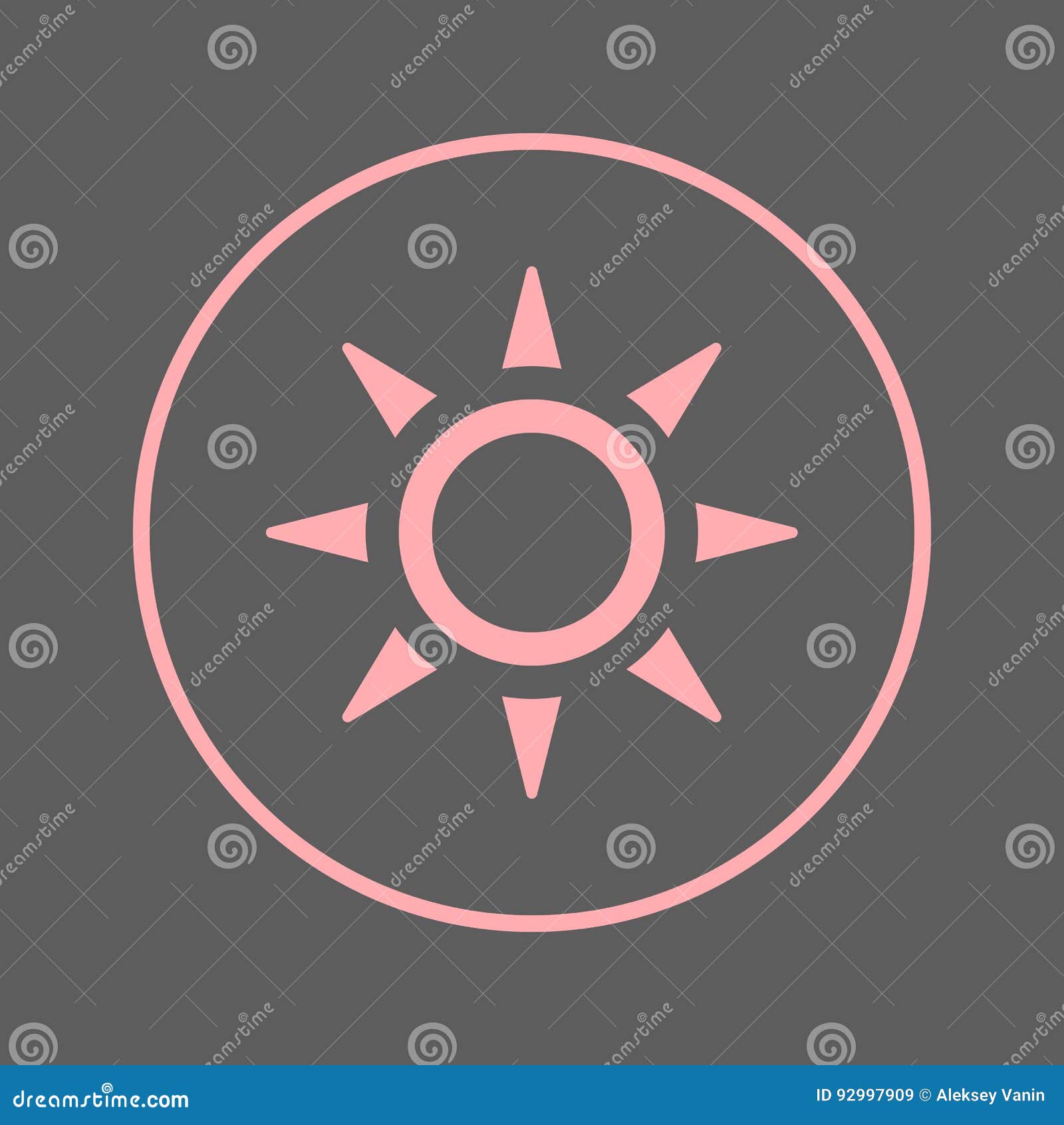 Sun Circular Line Icon. Round Colorful Sign. Flat Style Vector Symbol ...