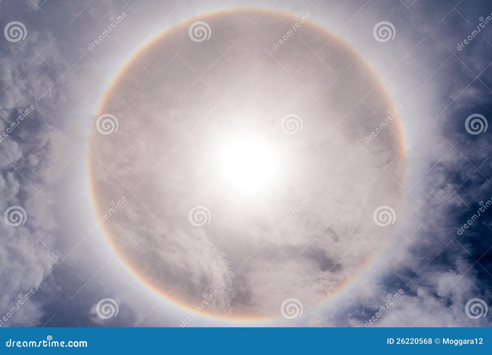 Sun with Circular Rainbow Sun Halo Stock Photo - Image of circle, view ...