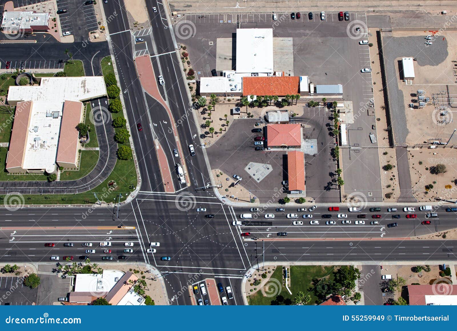 Sun City Intersection stock image. Image of north, cars - 55259949