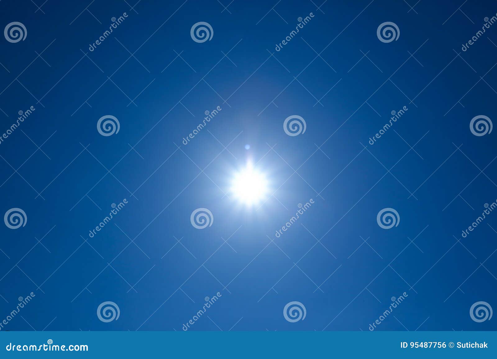 Sun on clear blue sky stock photo. Image of freedom, clear - 95487756