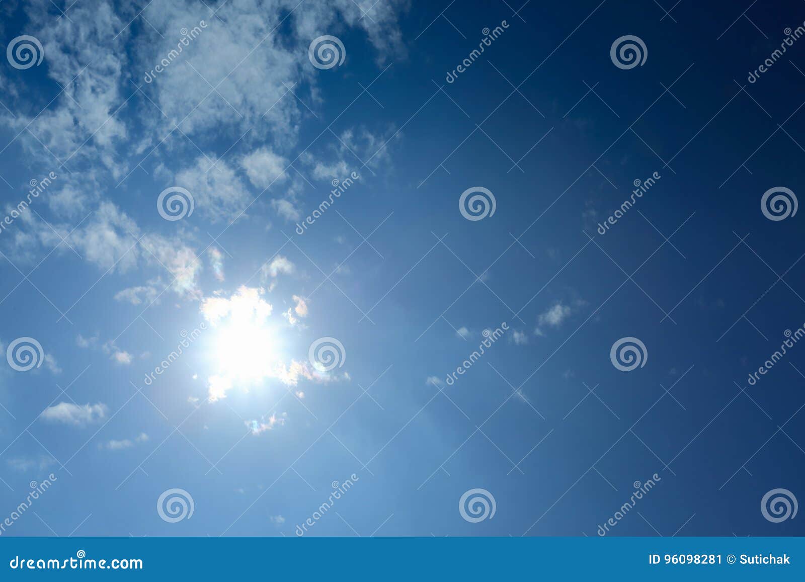 Sun on clear blue sky stock image. Image of season, power - 96098281
