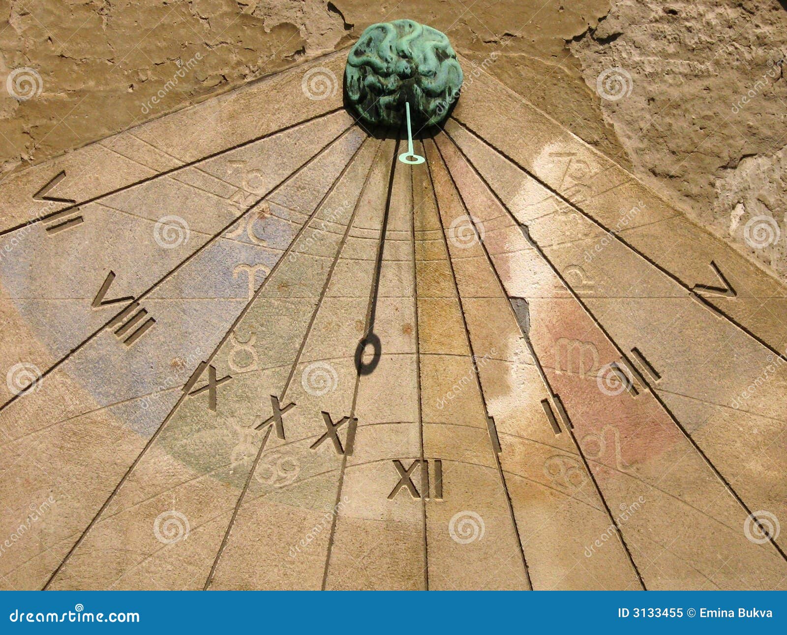 Sun clock stock image. Image of dials, ruins, dial, historic - 3133455