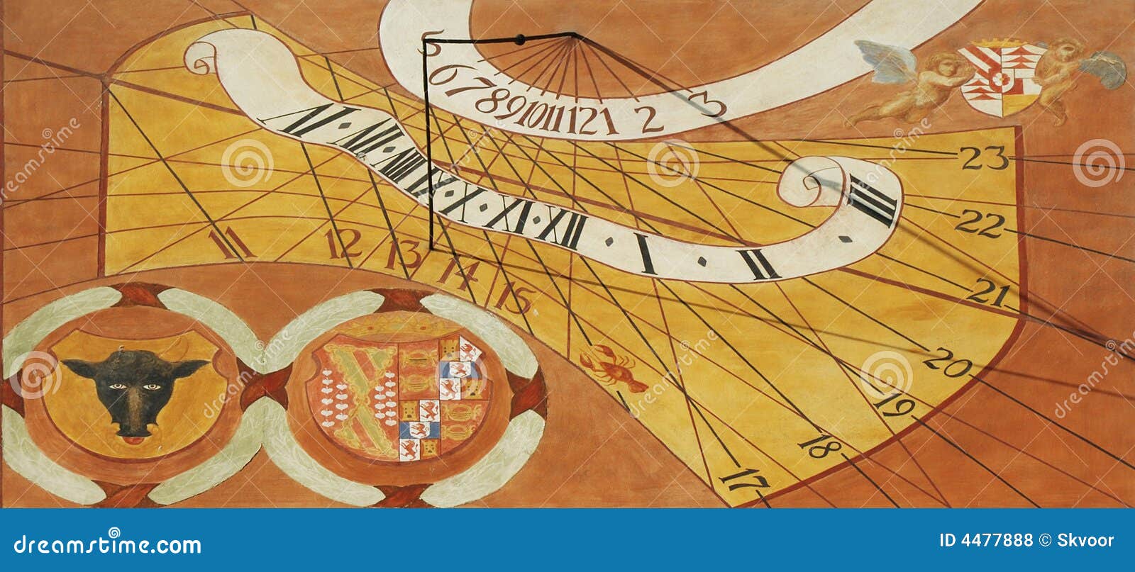 Sun clock stock photo. Image of sign, dial, number, historic - 4477888