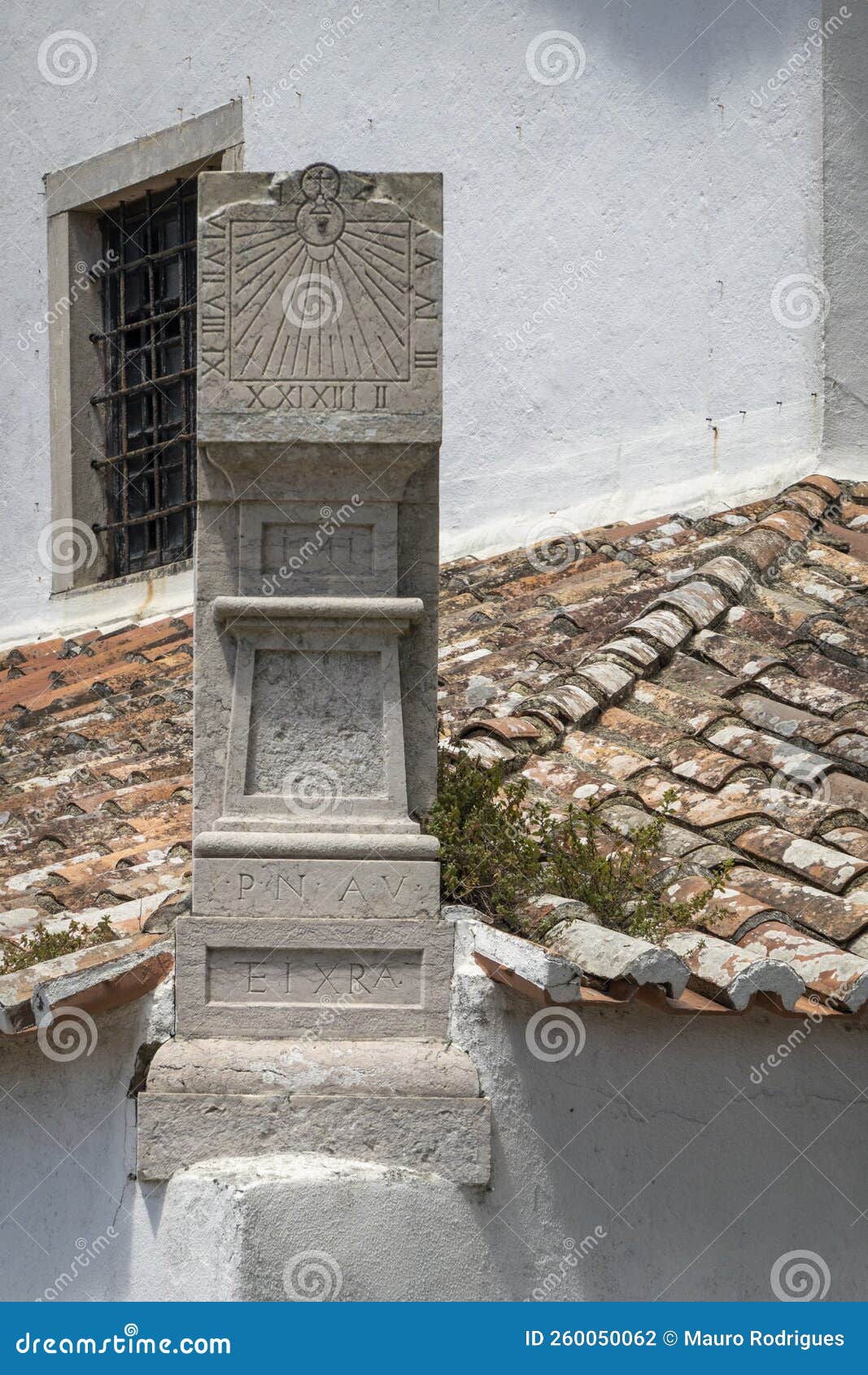 Sun clock on a church stock photo. Image of outside - 260050062