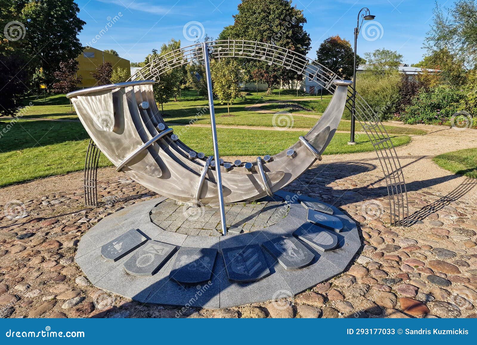 Sun Clock Showing Time, Auce, Latvia. Stock Image - Image of ...