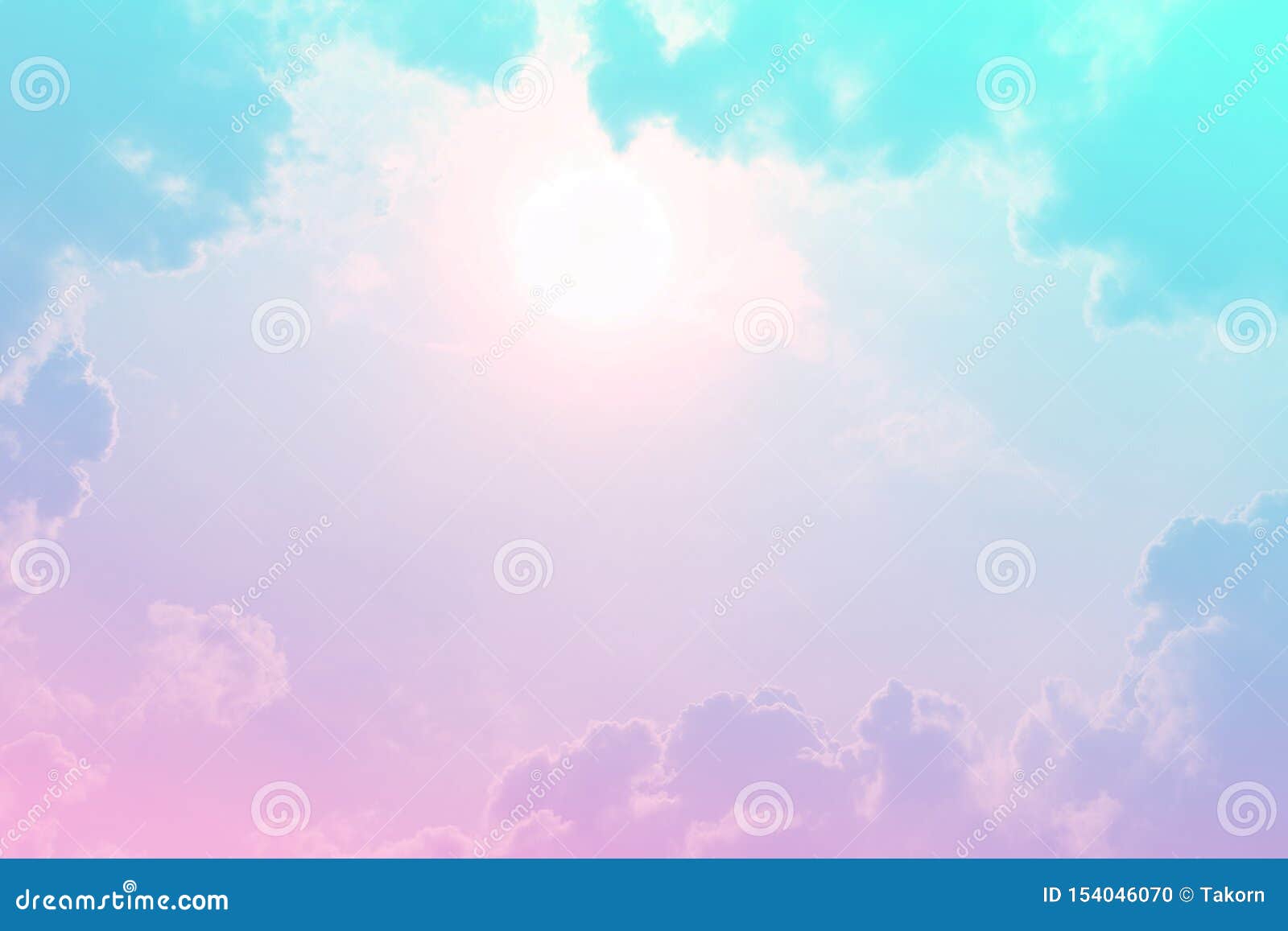 Sun and Cloud Background with a Pastel Colored Stock Photo - Image of ...