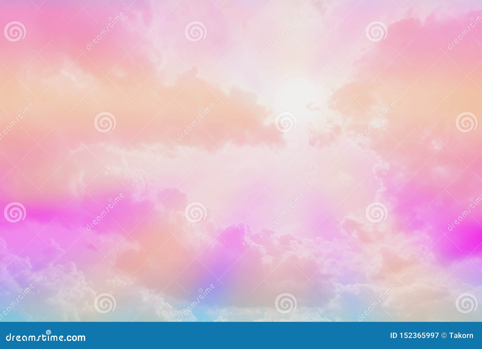 Sun and Cloud Background with a Pastel Colored Stock Image - Image of ...