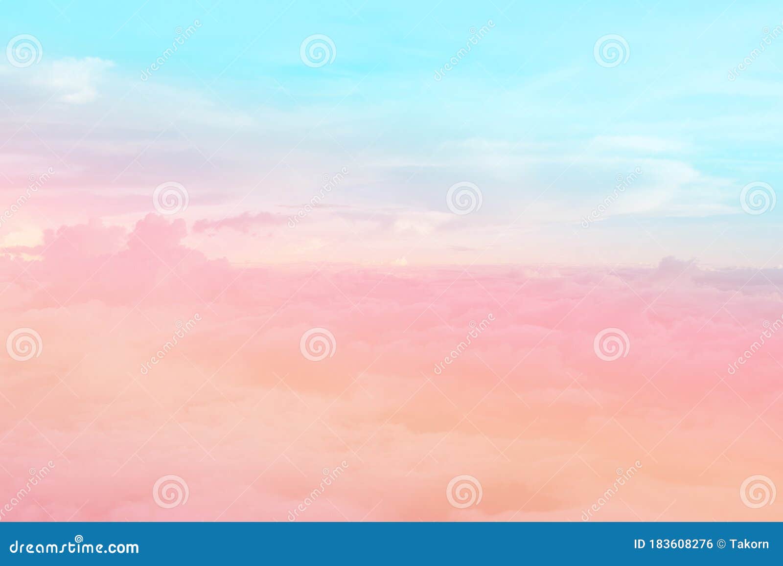 Sun and Cloud Background with a Pastel Colored Stock Photo - Image of ...