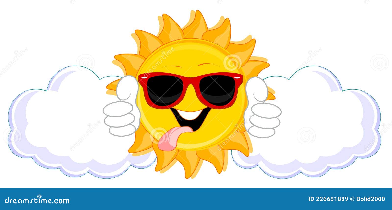 Sun and cloud cartoon stock illustration. Illustration of shine - 226681889