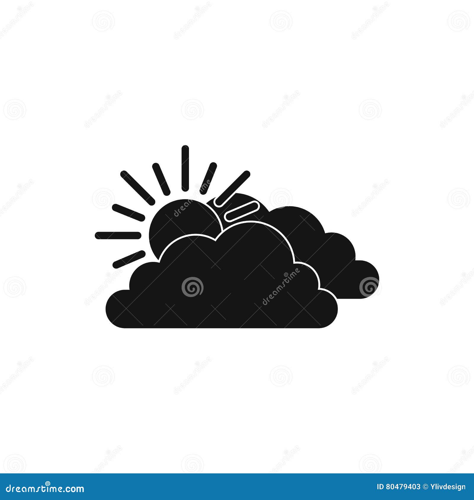 Sun and Cloud Icon, Simple Style Stock Vector - Illustration of sunrise ...