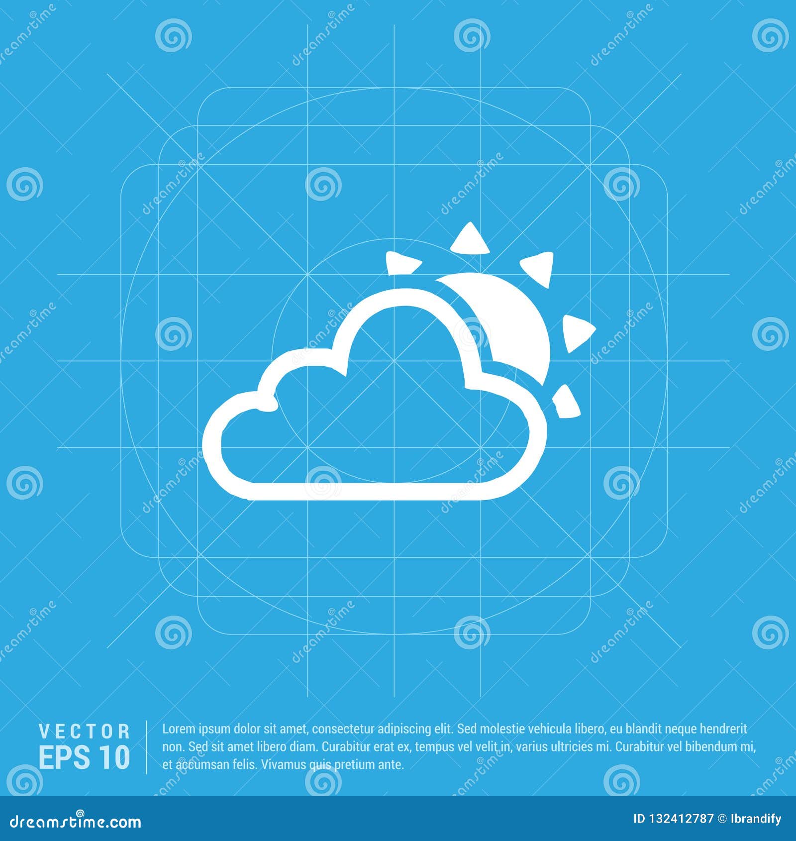 Sun Cloud Icon stock vector. Illustration of spring - 132412787