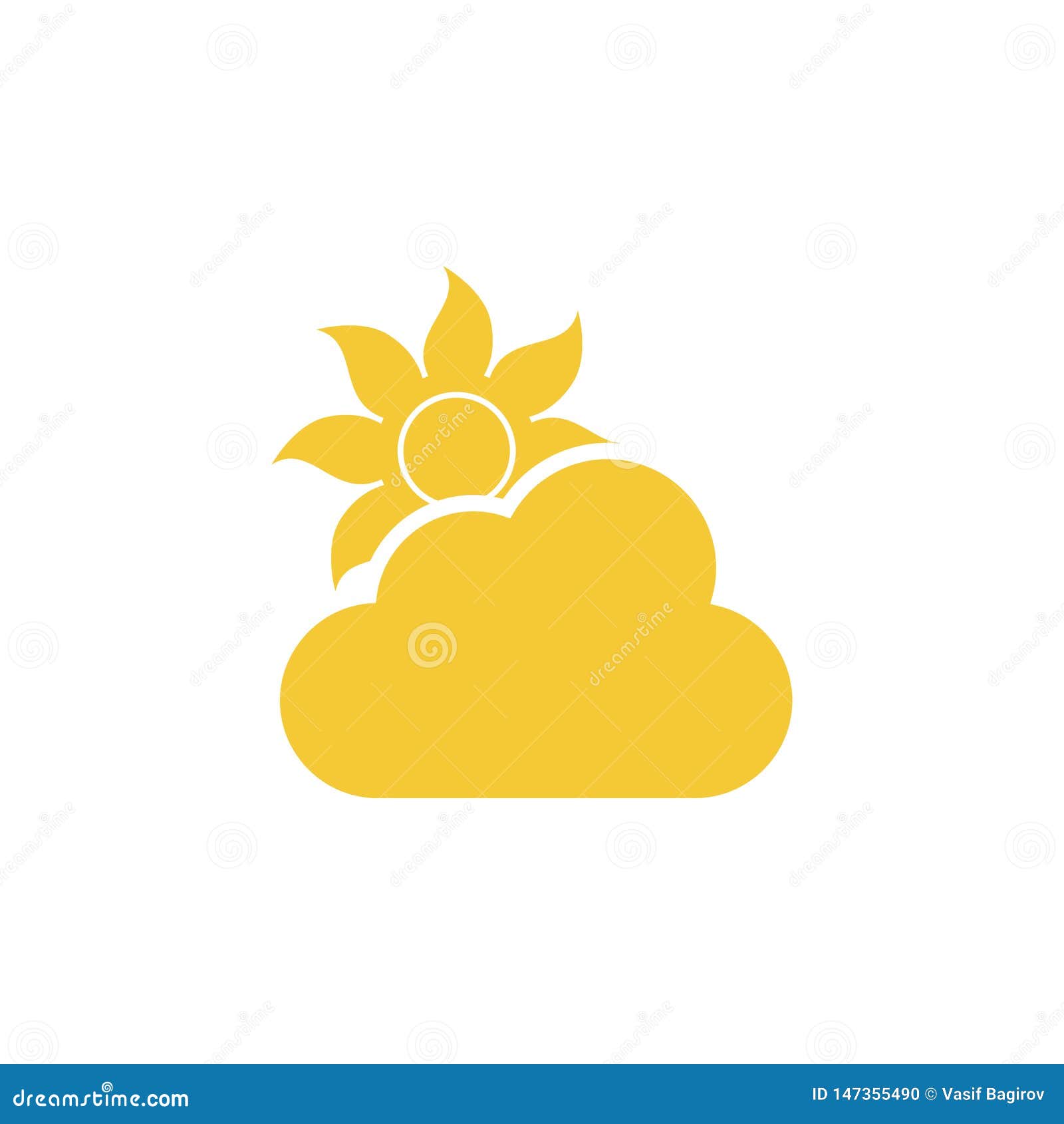 Sun, Cloud Icon - Vector. Simple Element Illustration Summer Concept ...