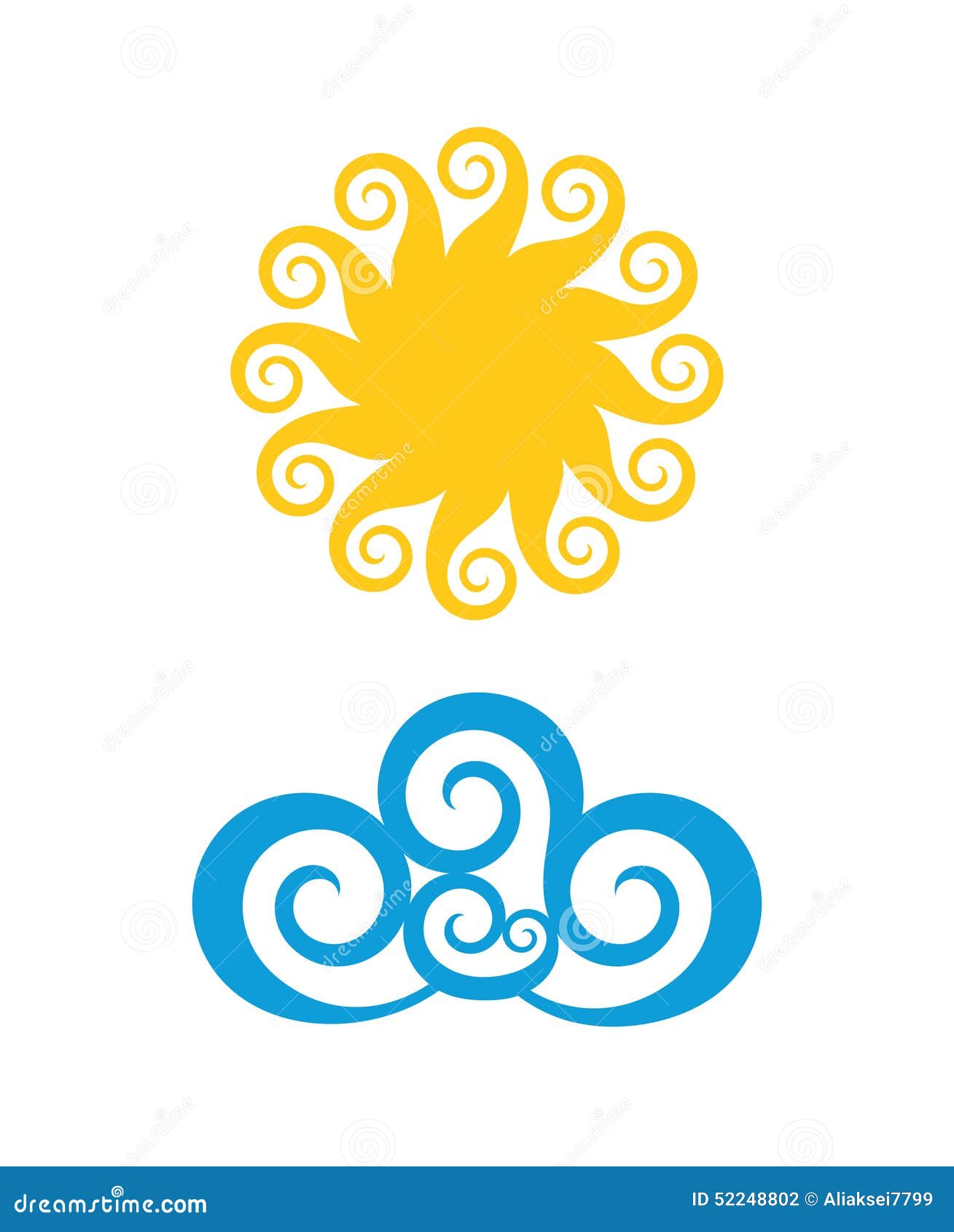 Sun. Cloud stock vector. Illustration of design, abstract - 52248802