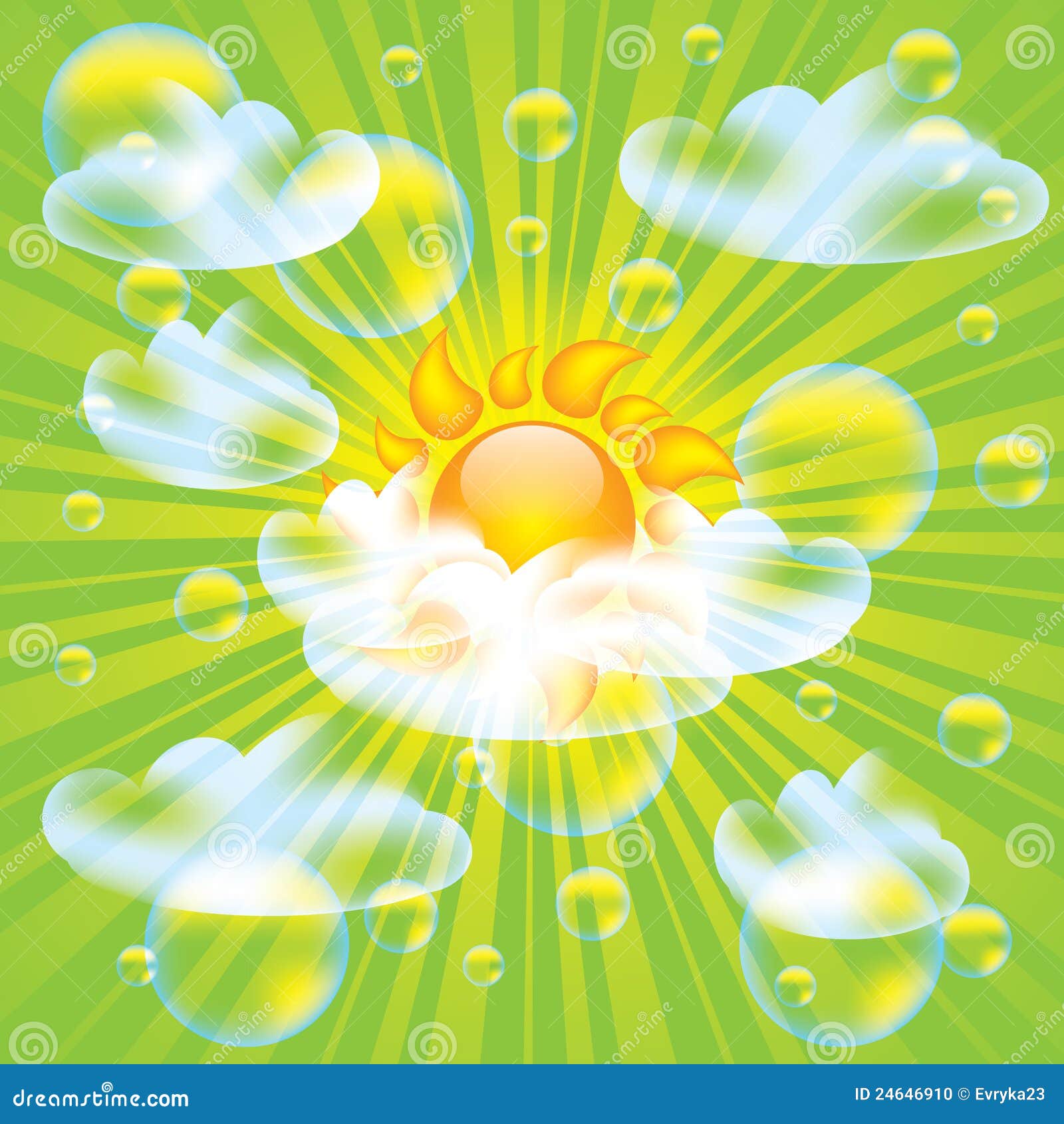Sun and Clouds Design Elements Stock Vector - Illustration of climate ...