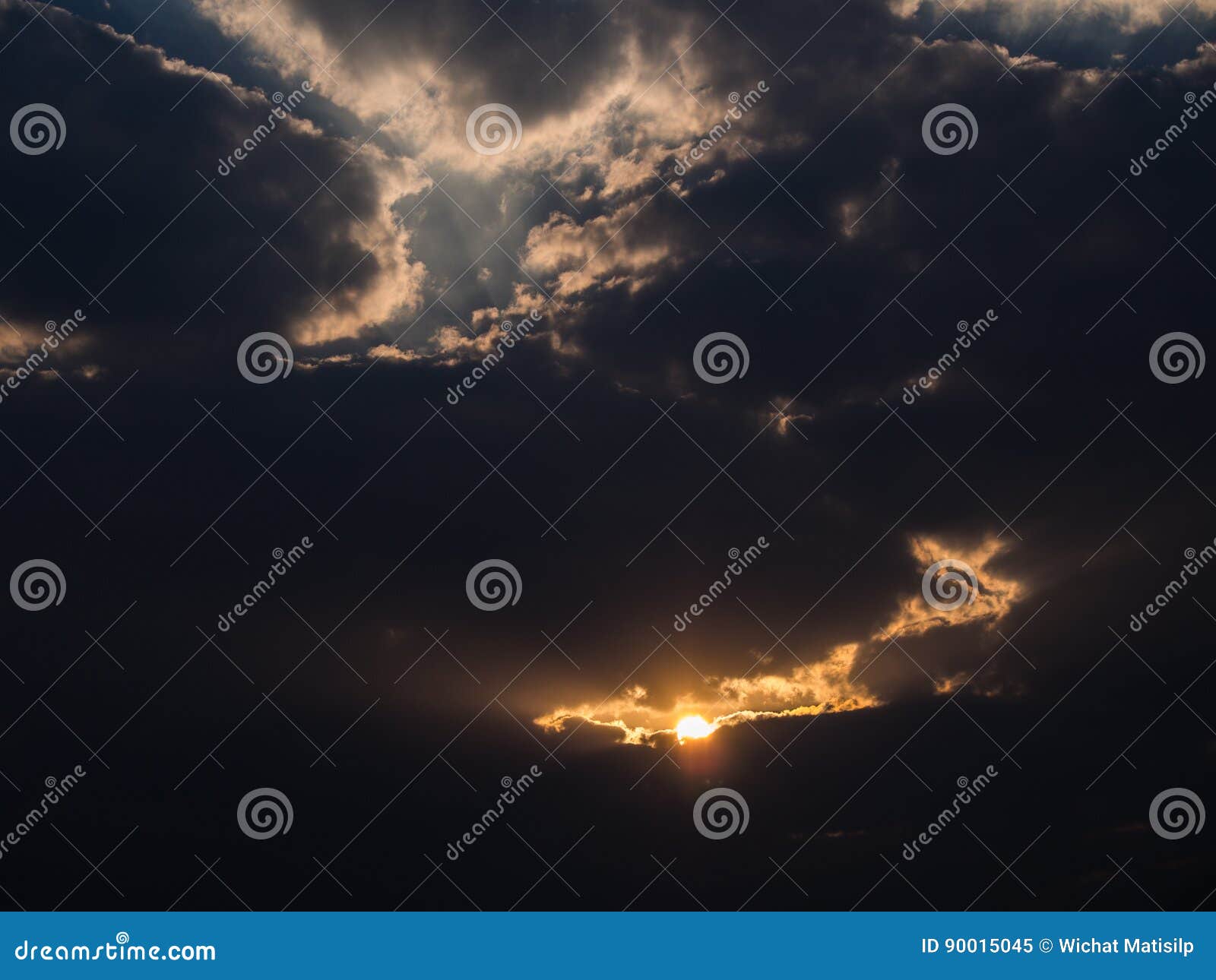 Sun through Clouds a Light Beam Stock Image - Image of gale, moody ...