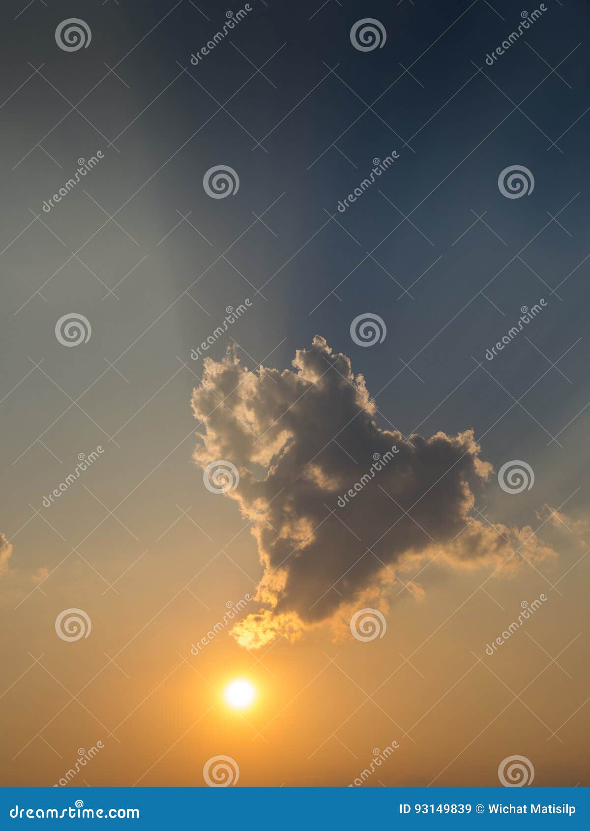 Sun through Clouds of a Light Beam Stock Image - Image of beautiful ...