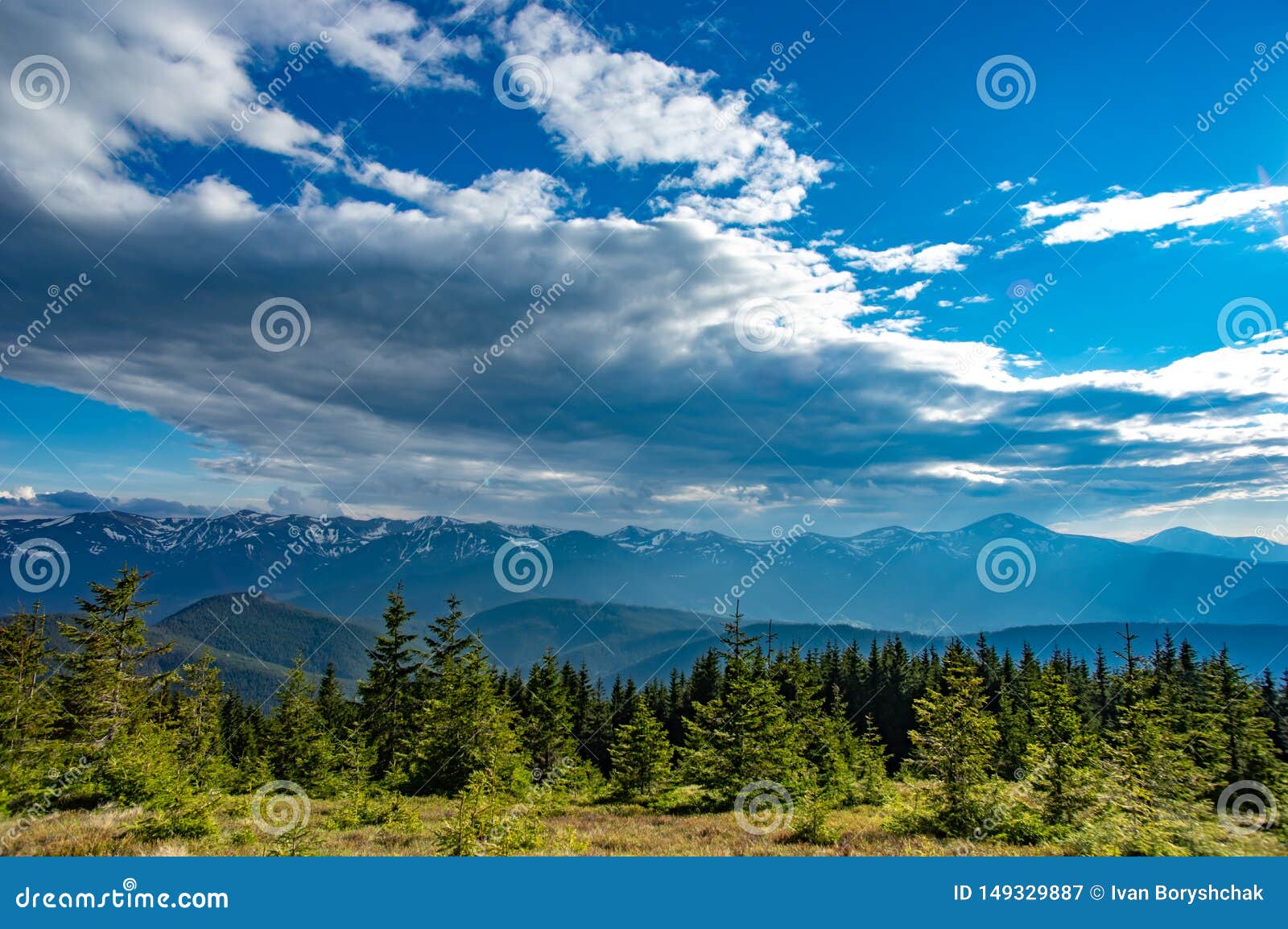 The Sun and Clouds Over the Ridge Stock Image - Image of morning, color ...